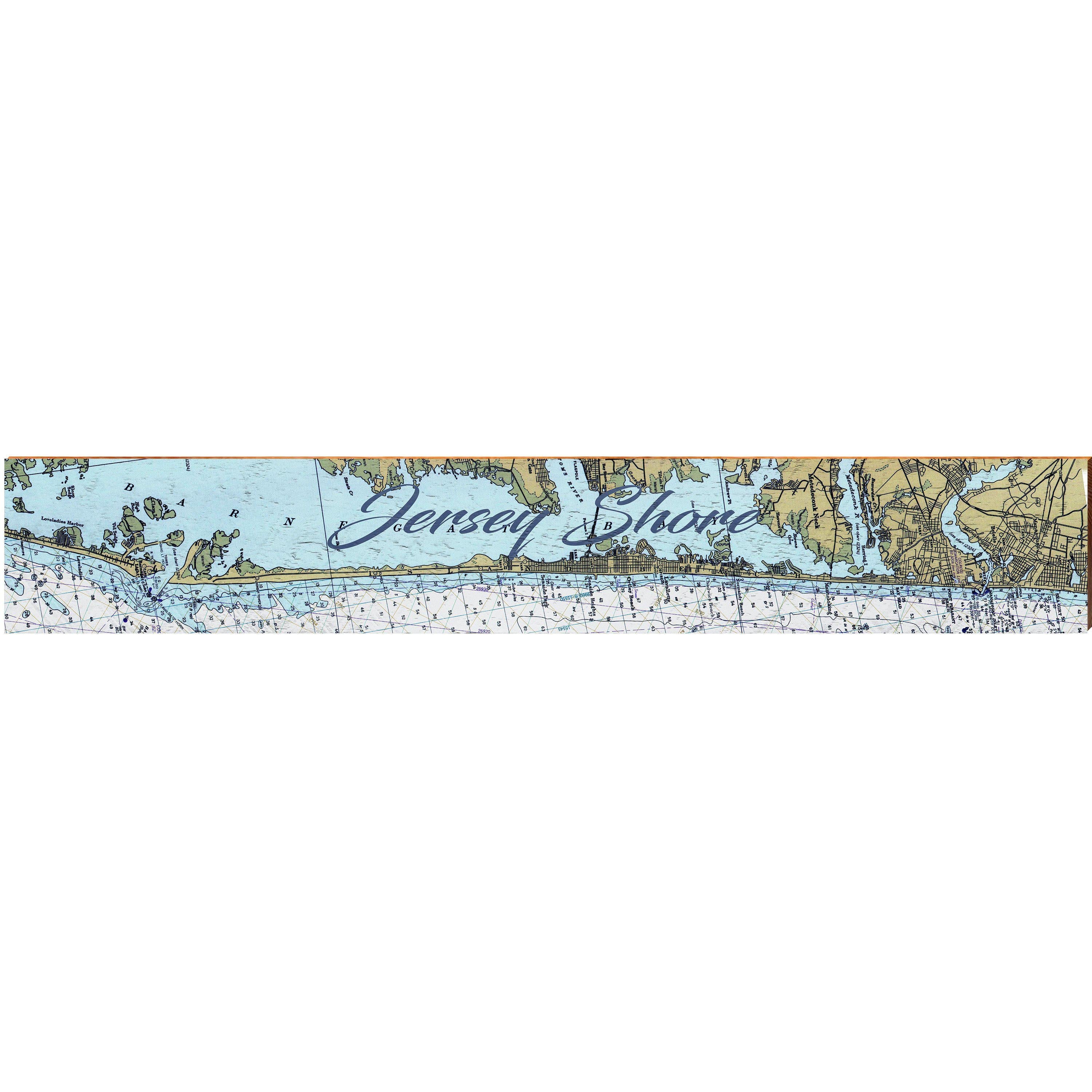 Jersey Shore NOAA Chart | Wall Art Print on Real Wood