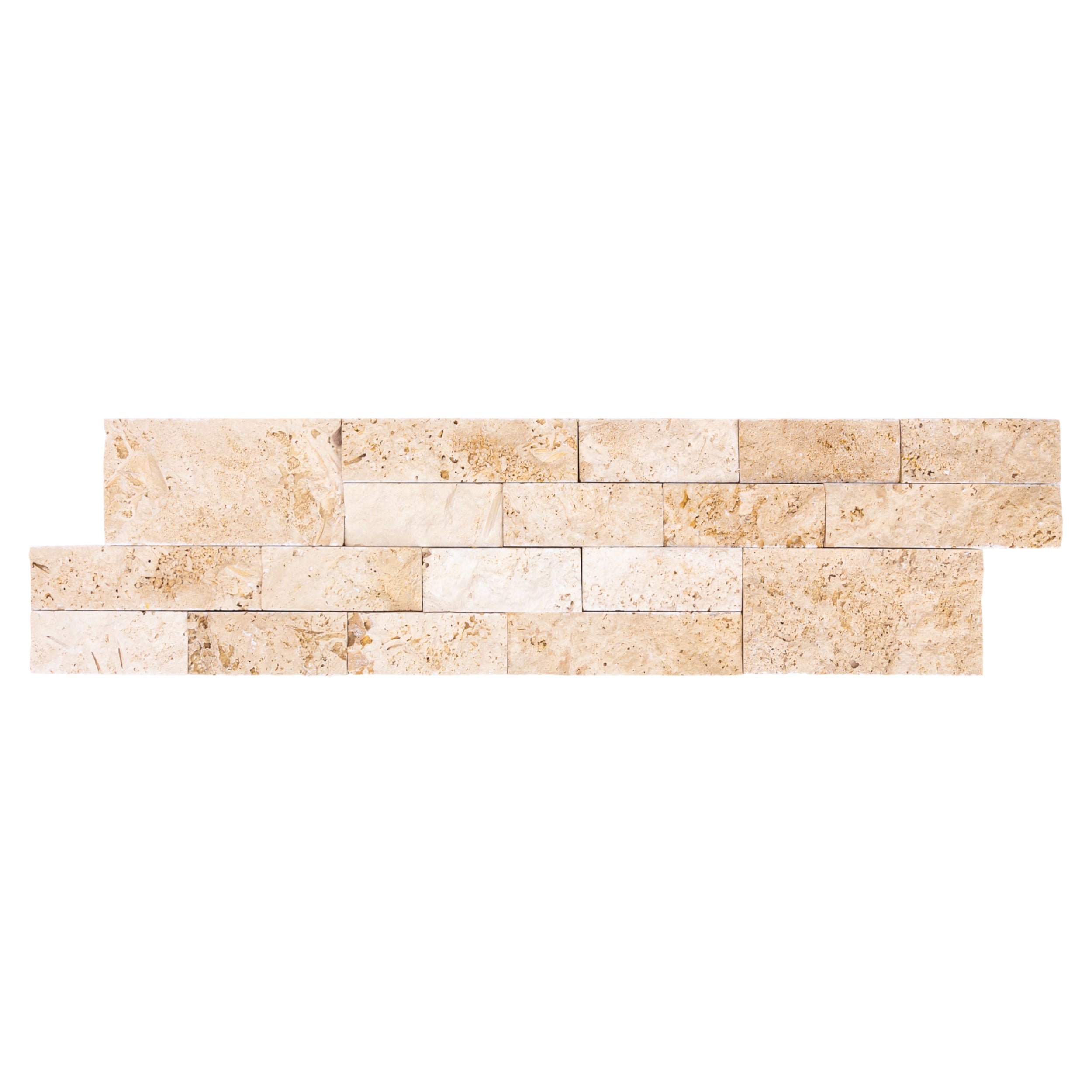 Ivory Beige Ledger 3D Panel 6"x24" Split-face Travertine Wall Tile