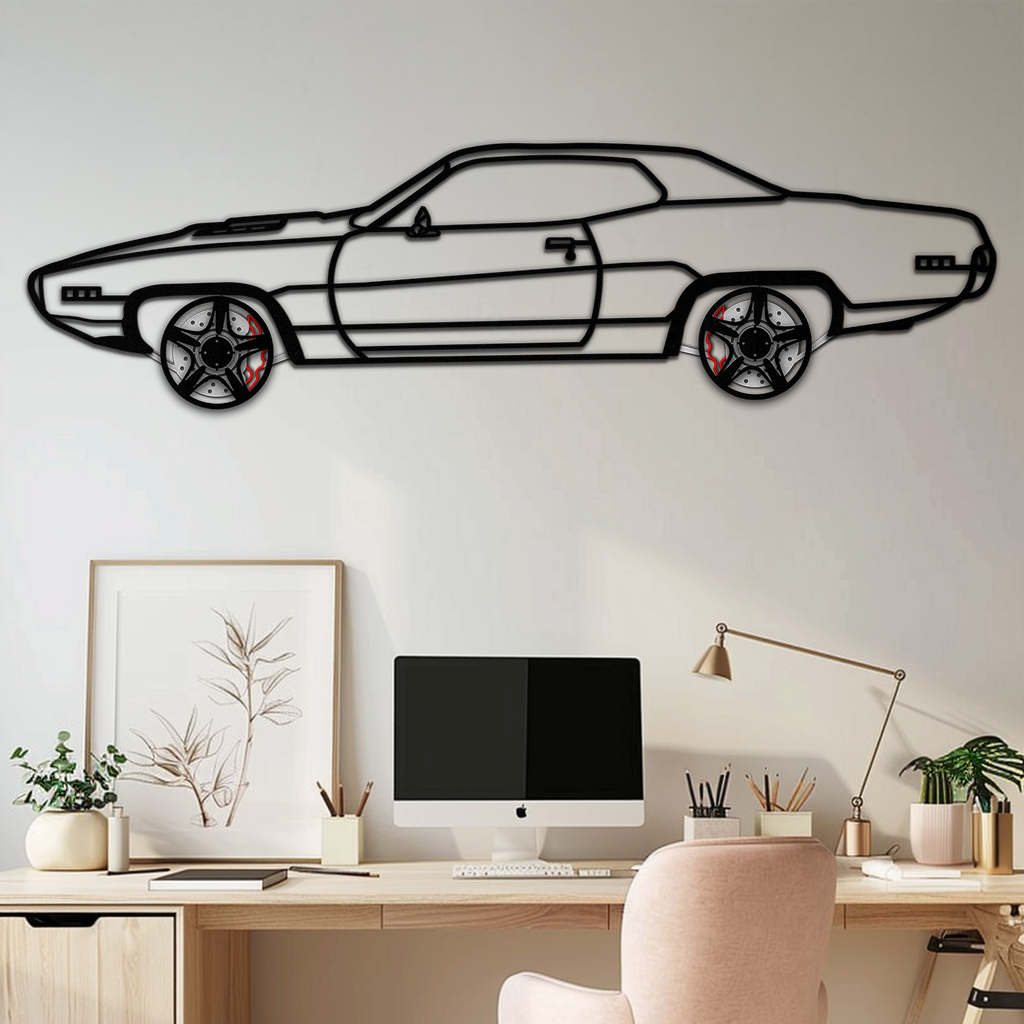 1971 Road Runner Side Profile Metal Wall Art – Classic Muscle Car Silh