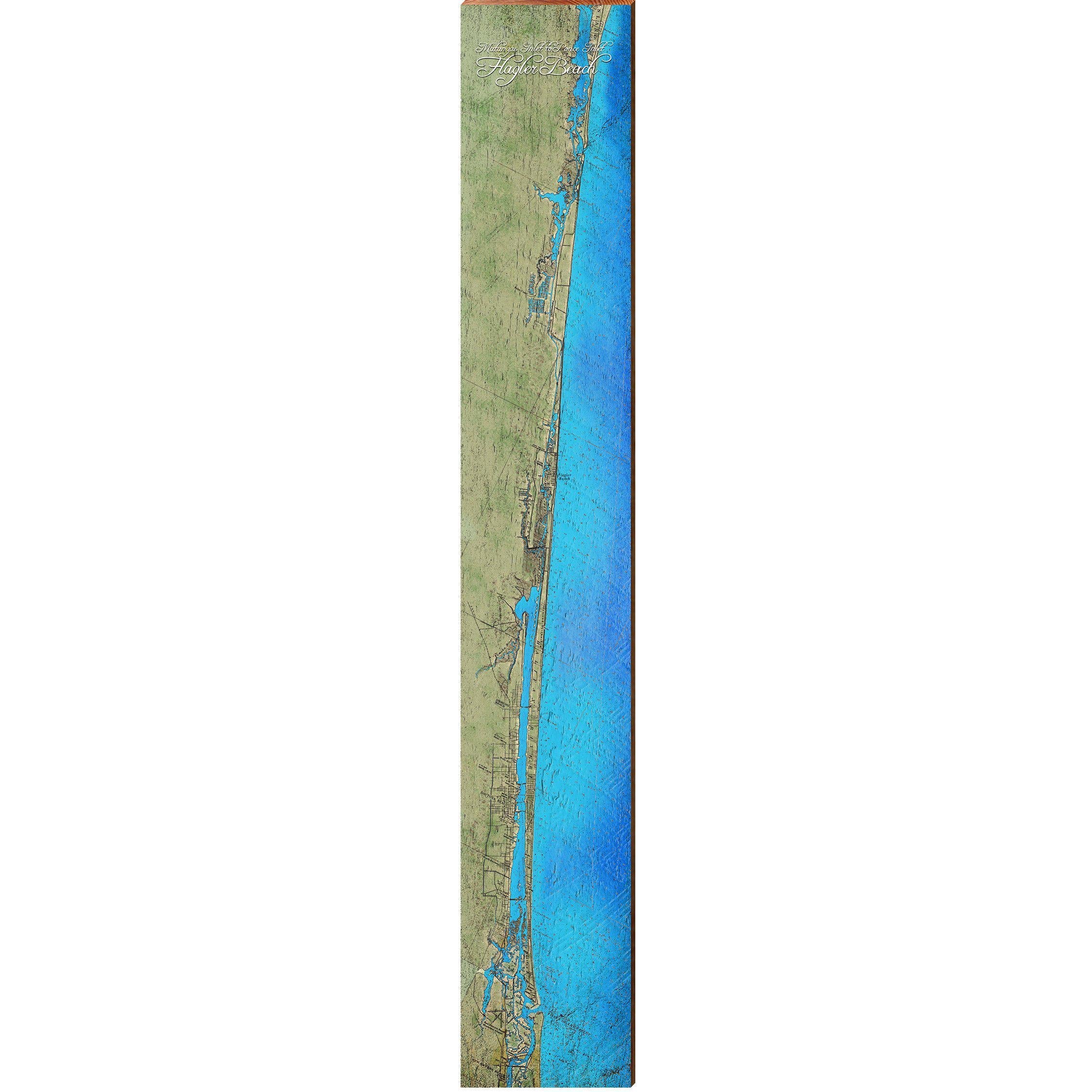 Matanzas Inlet to Ponce Inlet, Florida Map | Wall Art Print on Real Wo