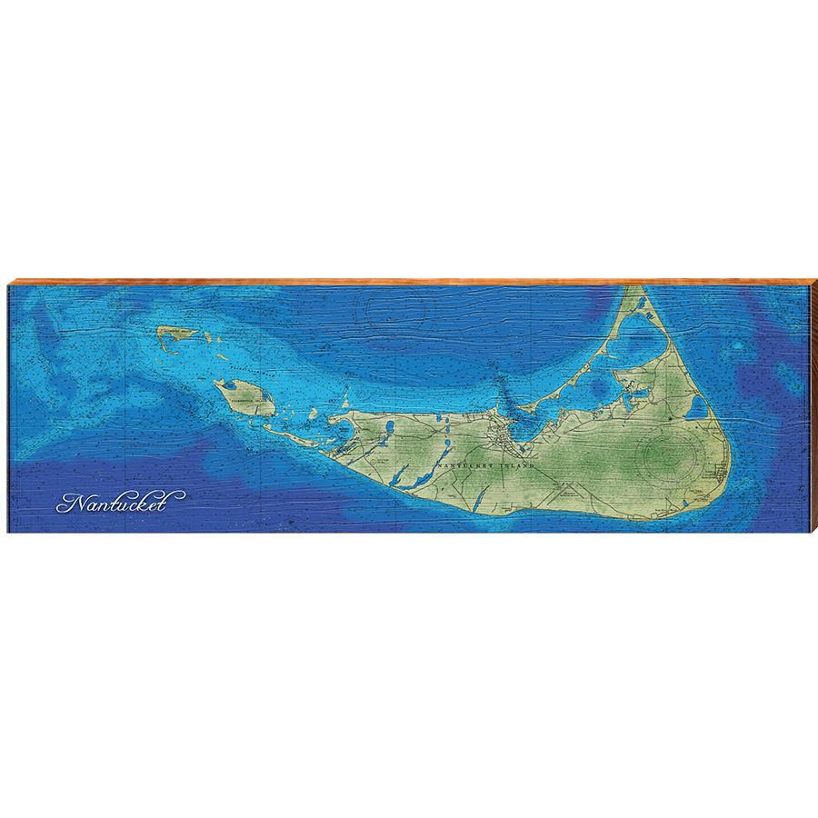 Nantucket, Massachusetts Topographical Styled Chart | Wall Art Print o