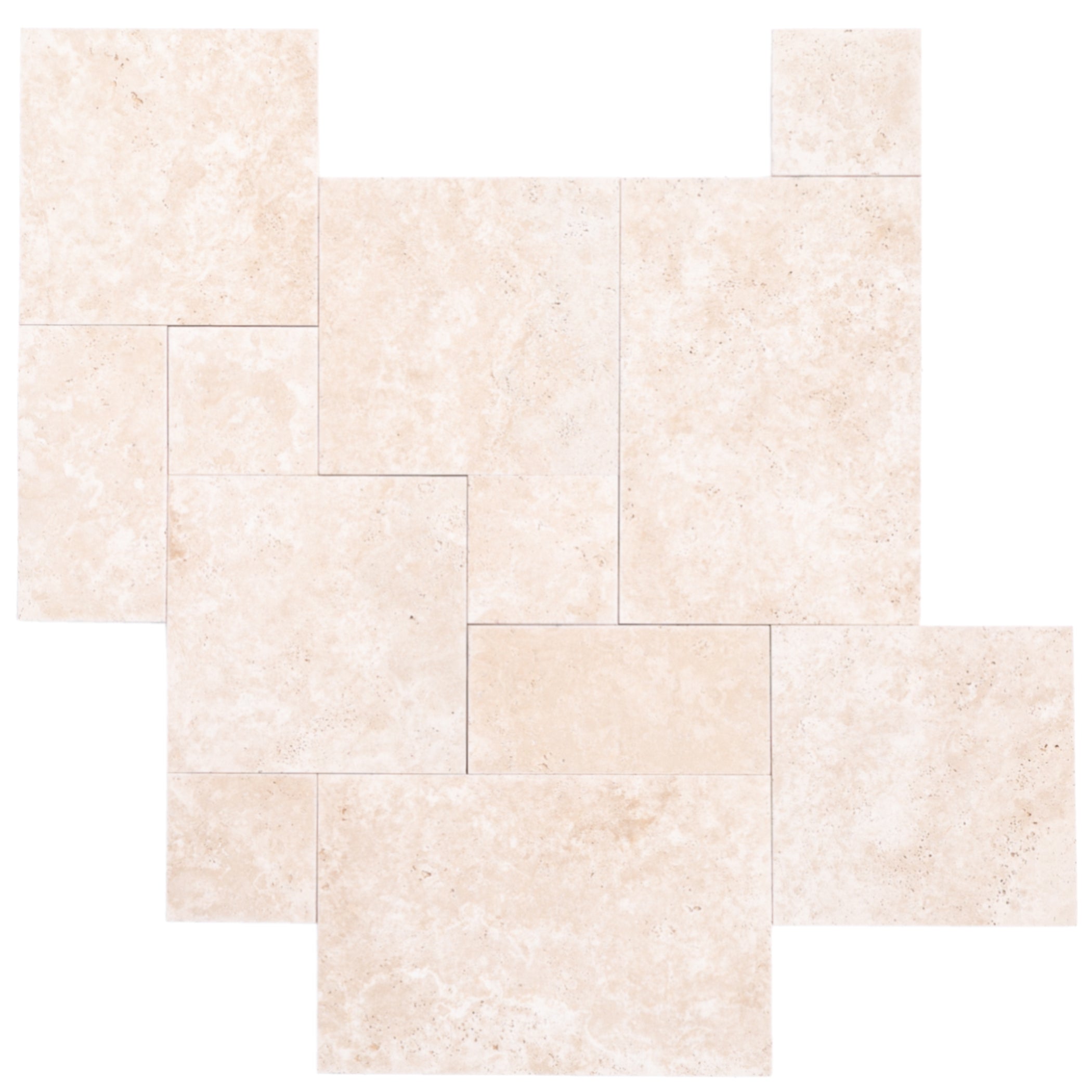 Travertine Miletos Ivory Pattern Tumbled Pavers