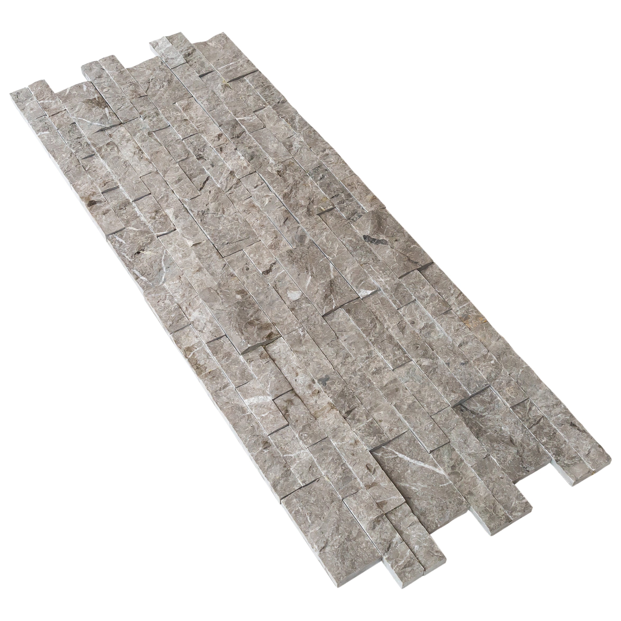 Moon Grey Ledger 3D Panel 6"x24" Natural Marble Wall Tile