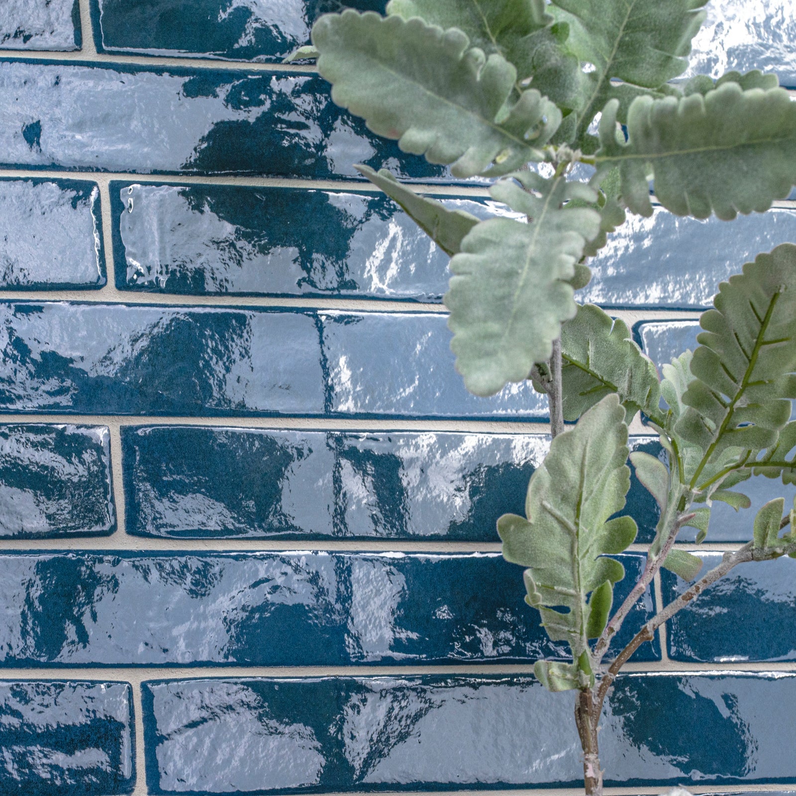 MSI Flamenco 2"x18" Hale Navy Brick Look Glossy Porcelain Wall Tile