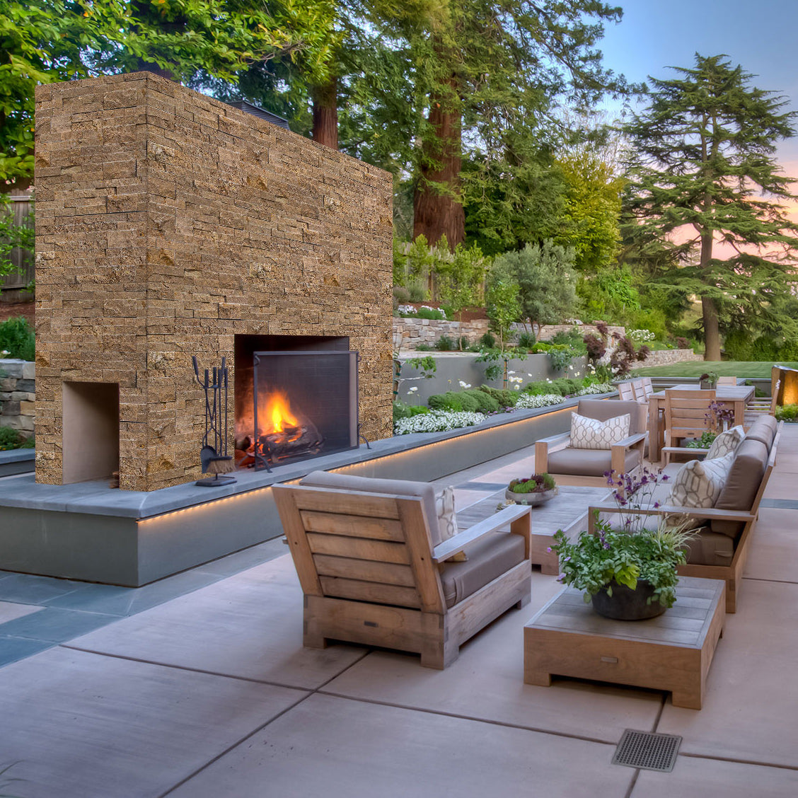 Noce Ledger 3D Panel 6"x24" Split-face Natural Travertine Wall Tile