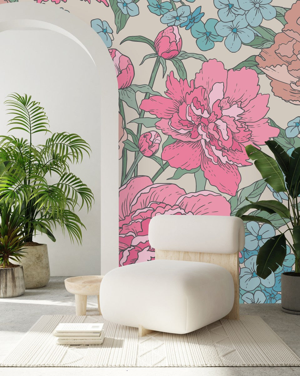 Hand Drawn Flowers Wallpaper