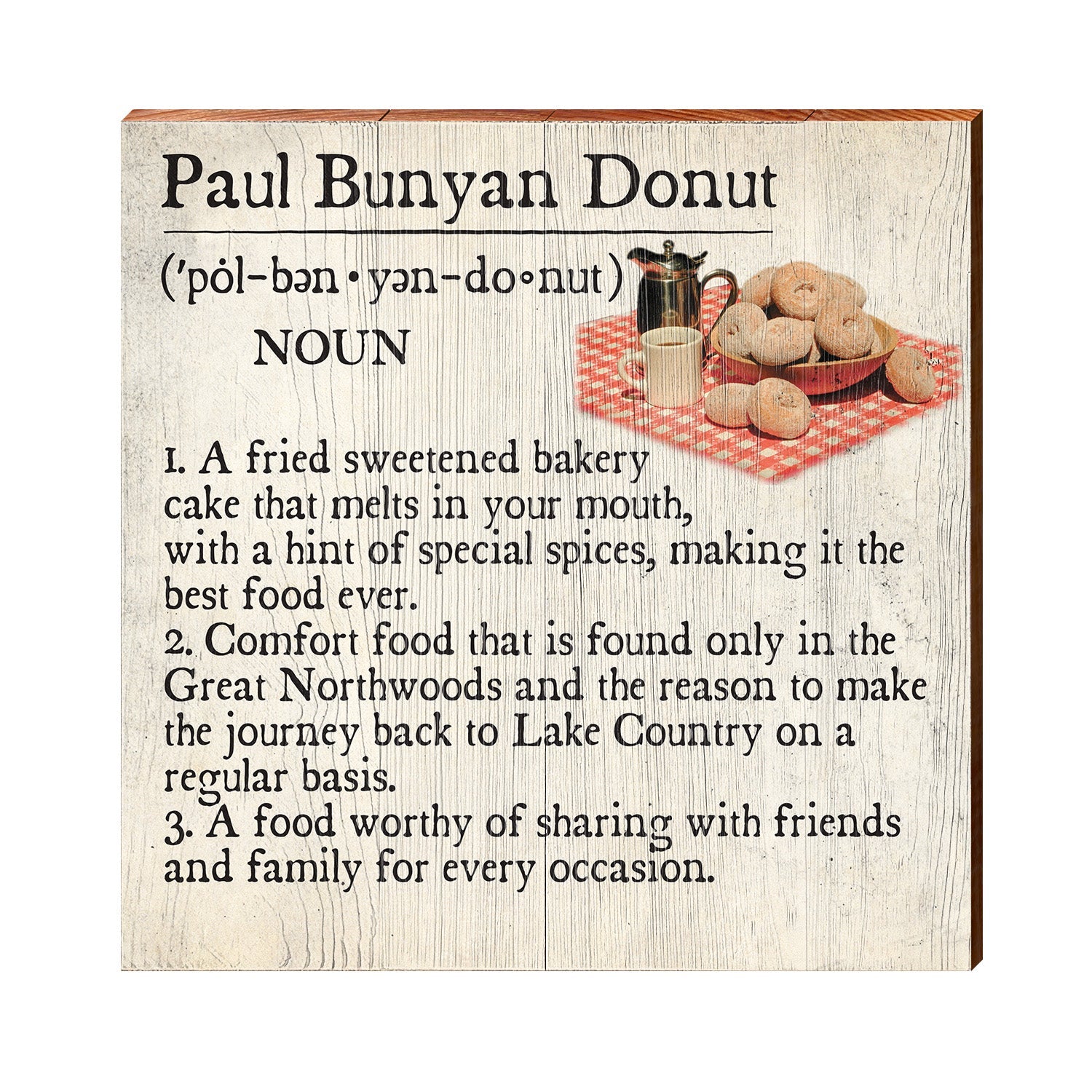 Paul Bunyan Donut Definition Sign | Real Wood Art Print