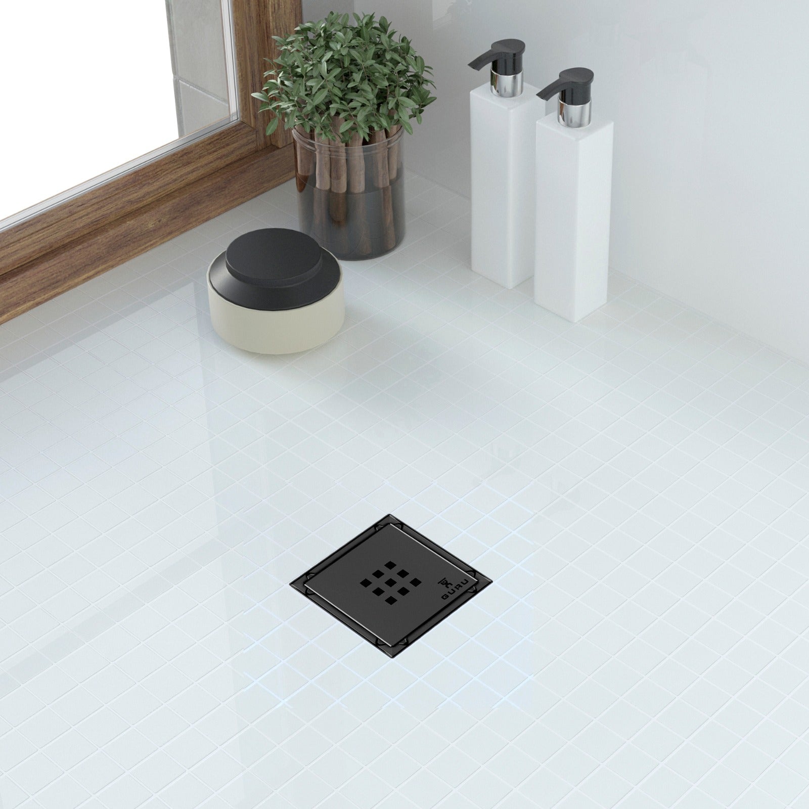 GURU EVOLUX DRAIN & STRAINER PLUS NERO 4-1/2"