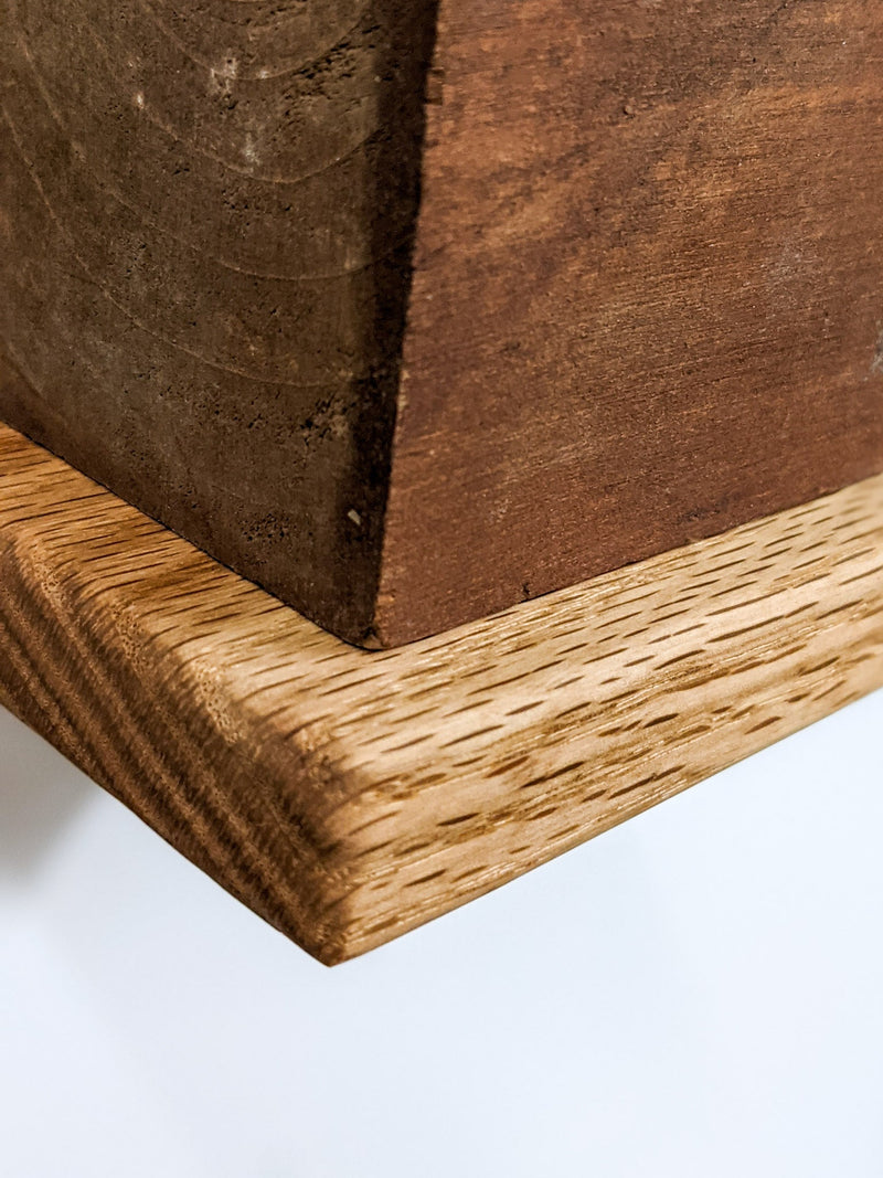 Small Square Display Shelf in Oak
