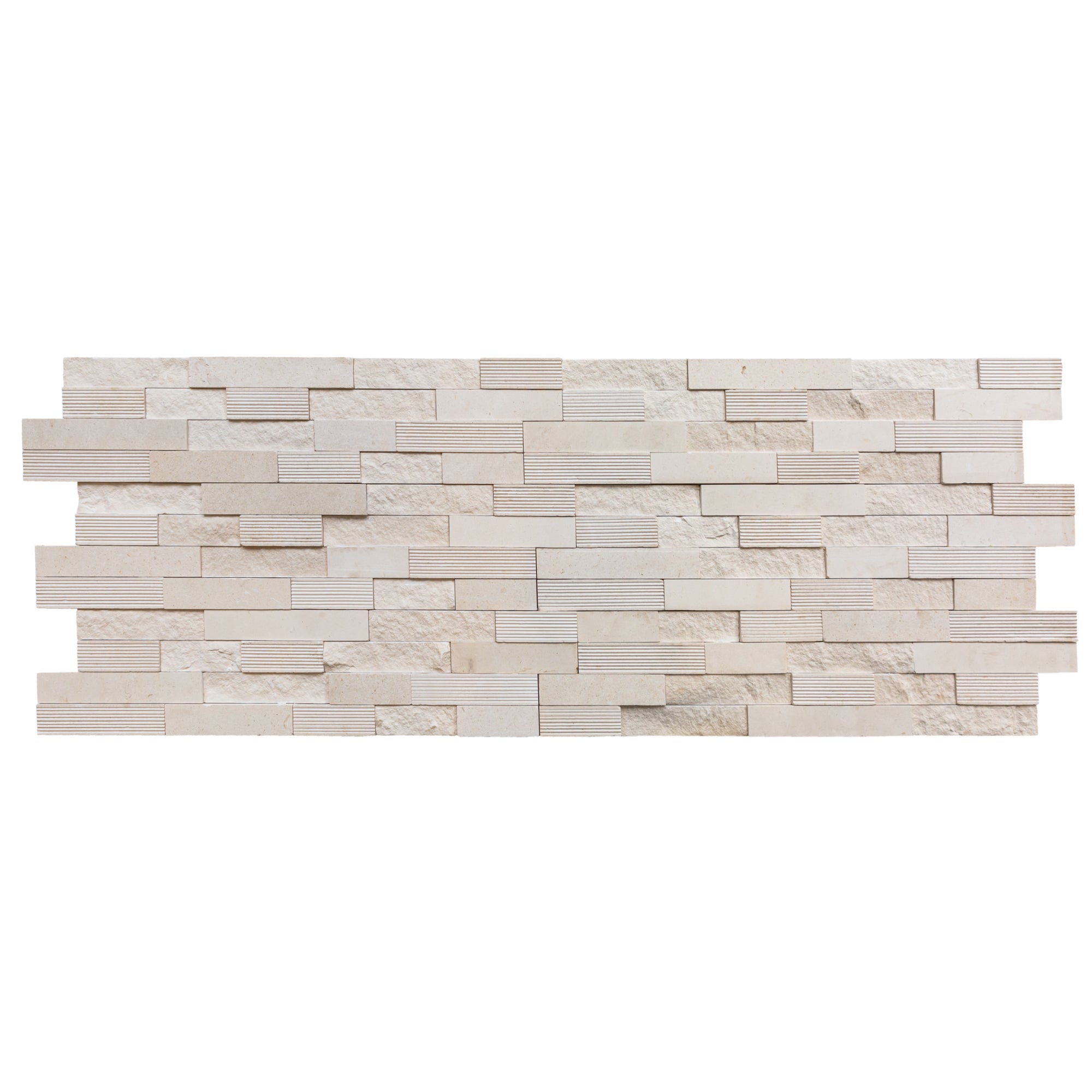 Piedra Caliza Ledger 3D Panel 6"x24" Multi Surface Limestone Wall Tile