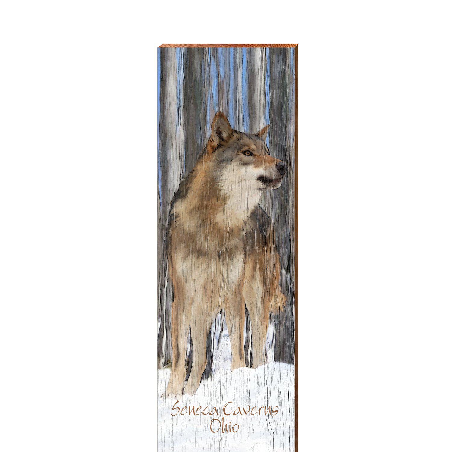 Seneca Caverns, OH Wolf | Wall Art Print on Real Wood