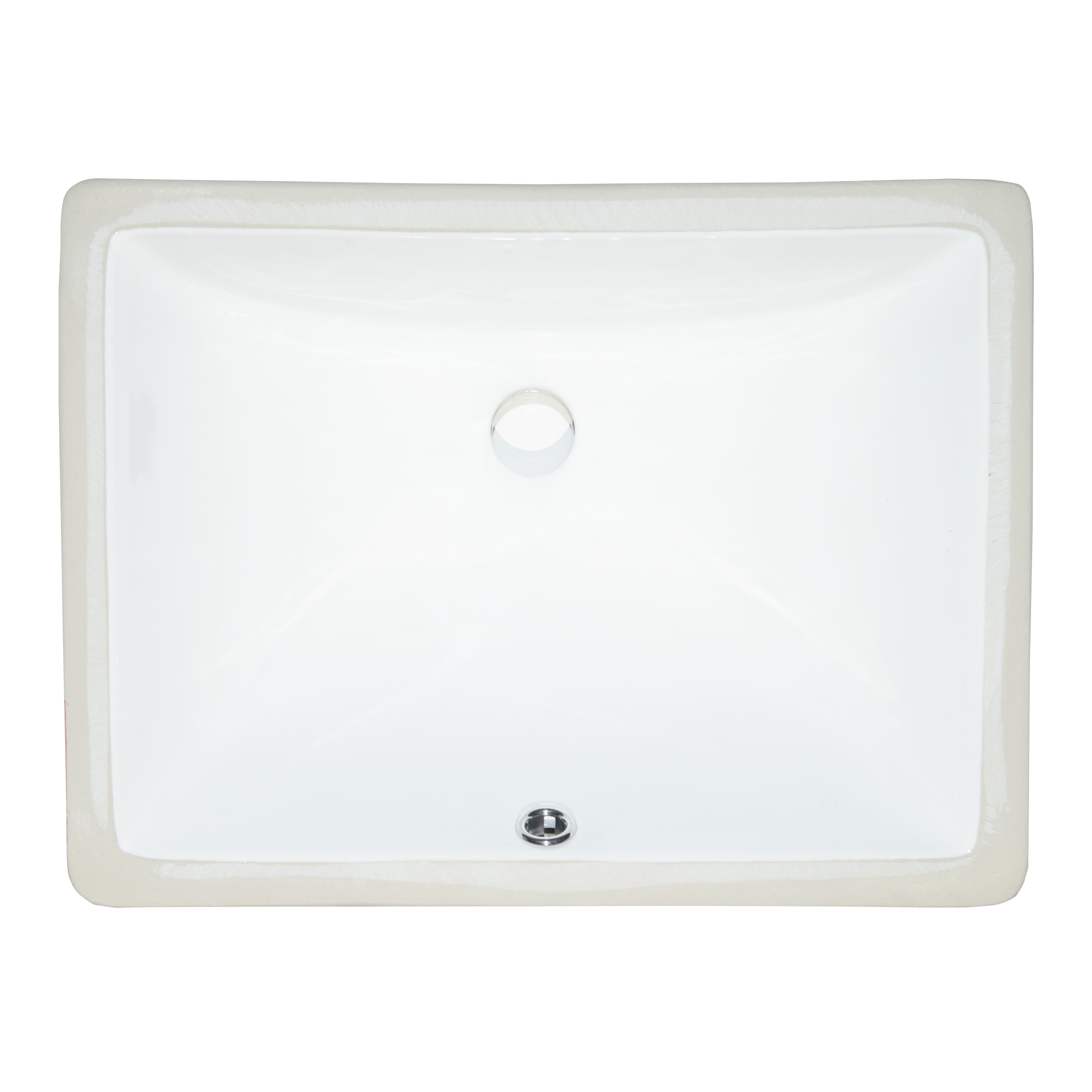 MSI White Rectangle Vanity Porcelain Sink