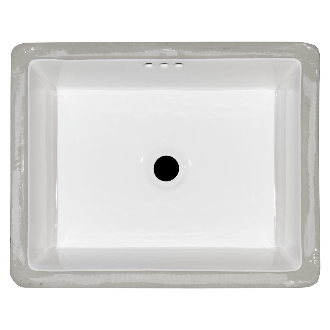 MSI White 20"x15" Rectangle Flat Porcelain Sink