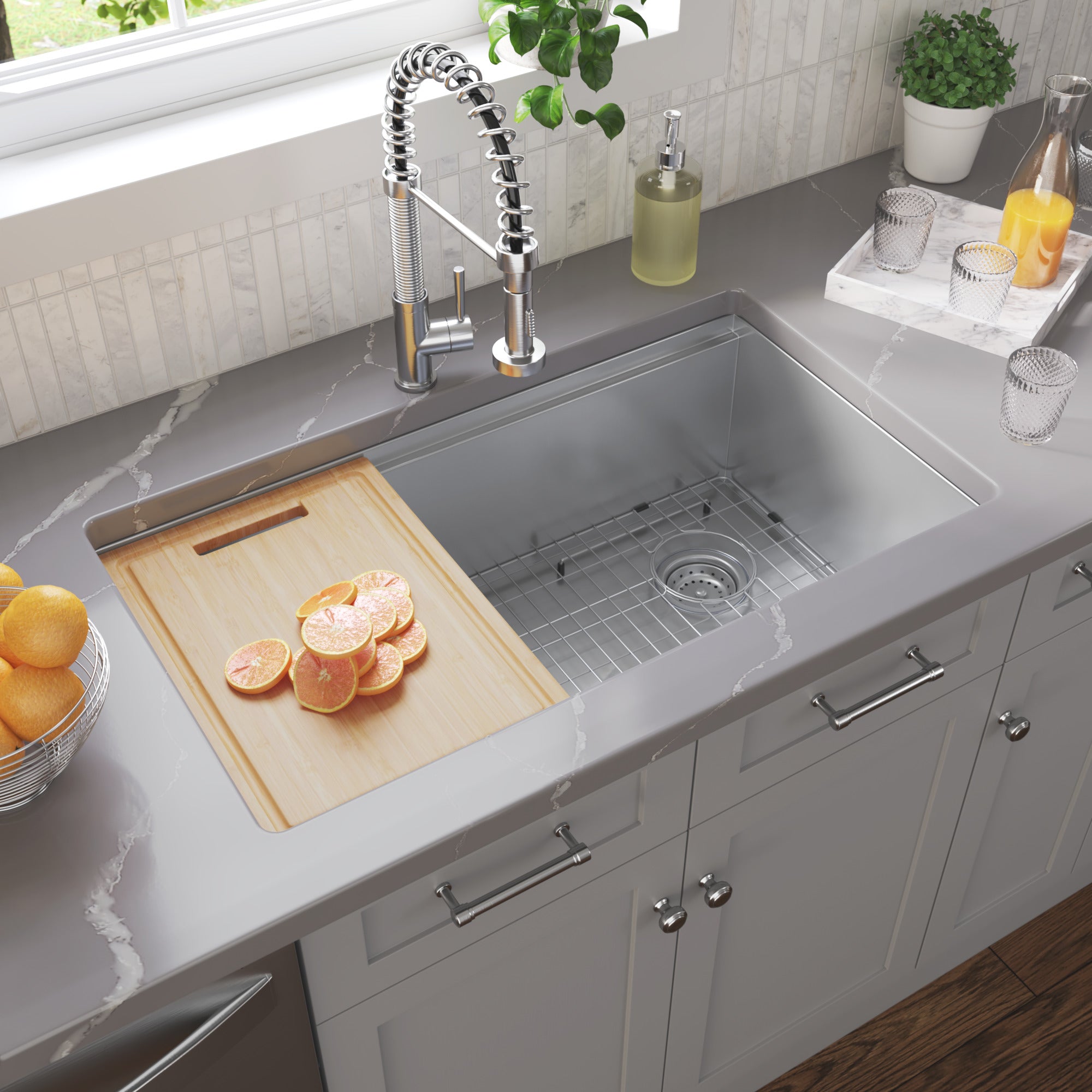 MSI Single Bowl 33"x19" Undermount Stainless Steel Kitchen Sink