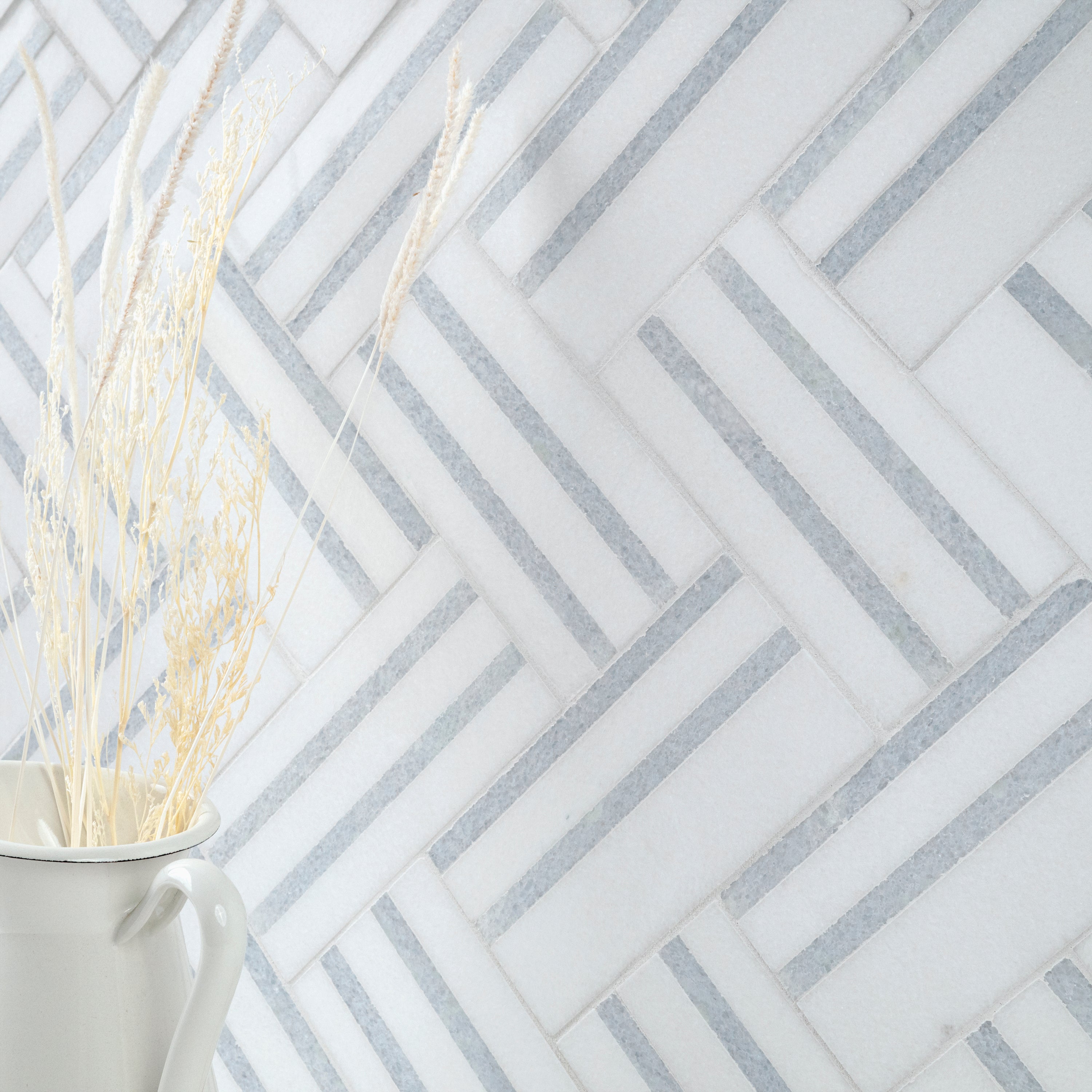 MSI Azula Linea 8"x13" Polished Marble Mosaic Floor and Wall Tile