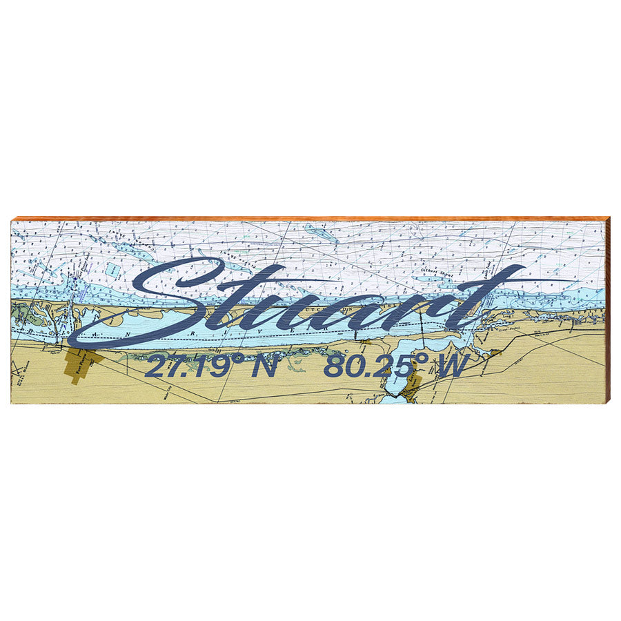 Stuart, Florida Navigational Chart - Big Text Wall Art | Wall Art Prin