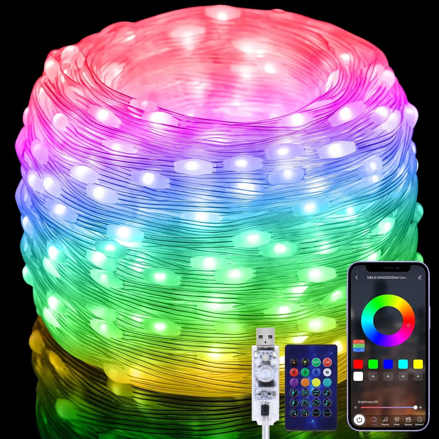RGB IC Smart String Light DIY LED Fairy Lights Programmable WS2812B US