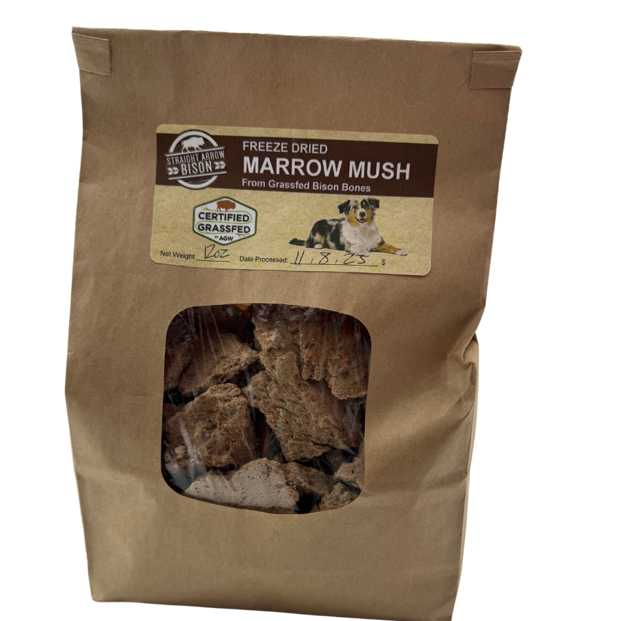 Freeze Dried Bison Marrow Mush | Pet Treats | 12 oz | Straight Arrow B