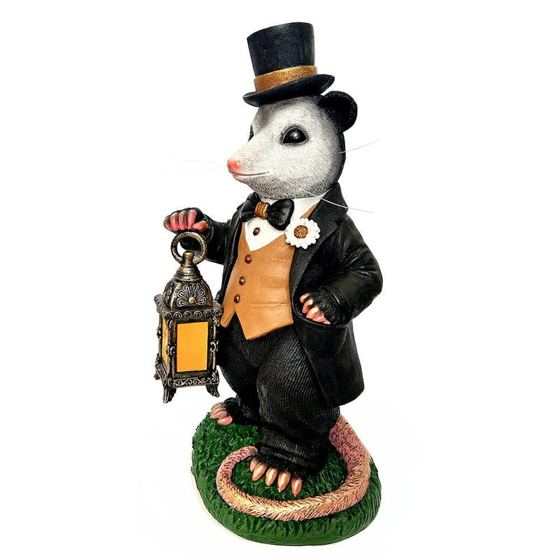 Gentleman Opossum the Victorian Nightcrawler with Solar Powered Lamp S