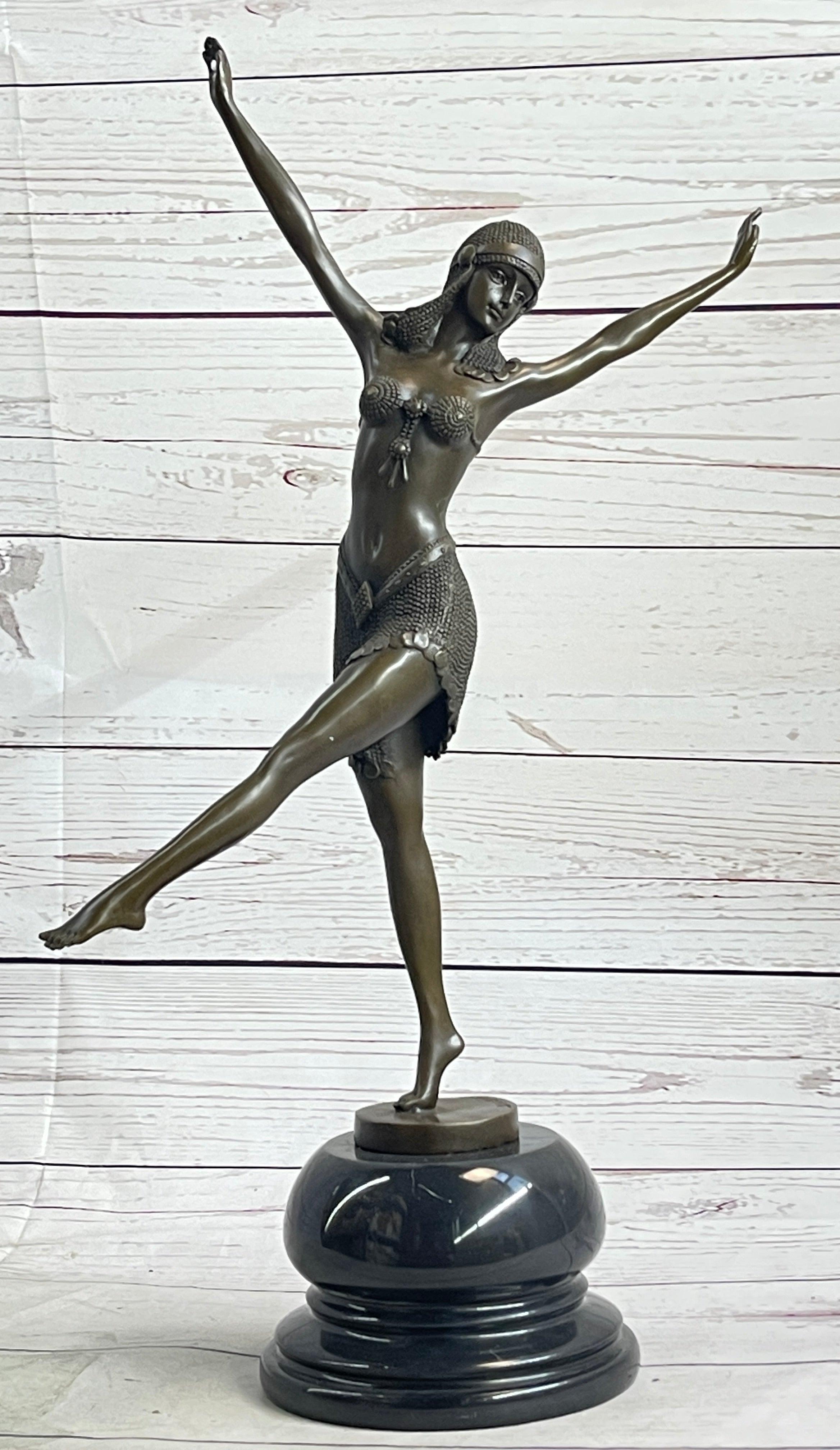 Art Deco Chiparus Starfish Dancer Girl Bronze Figure Statue Sculpture