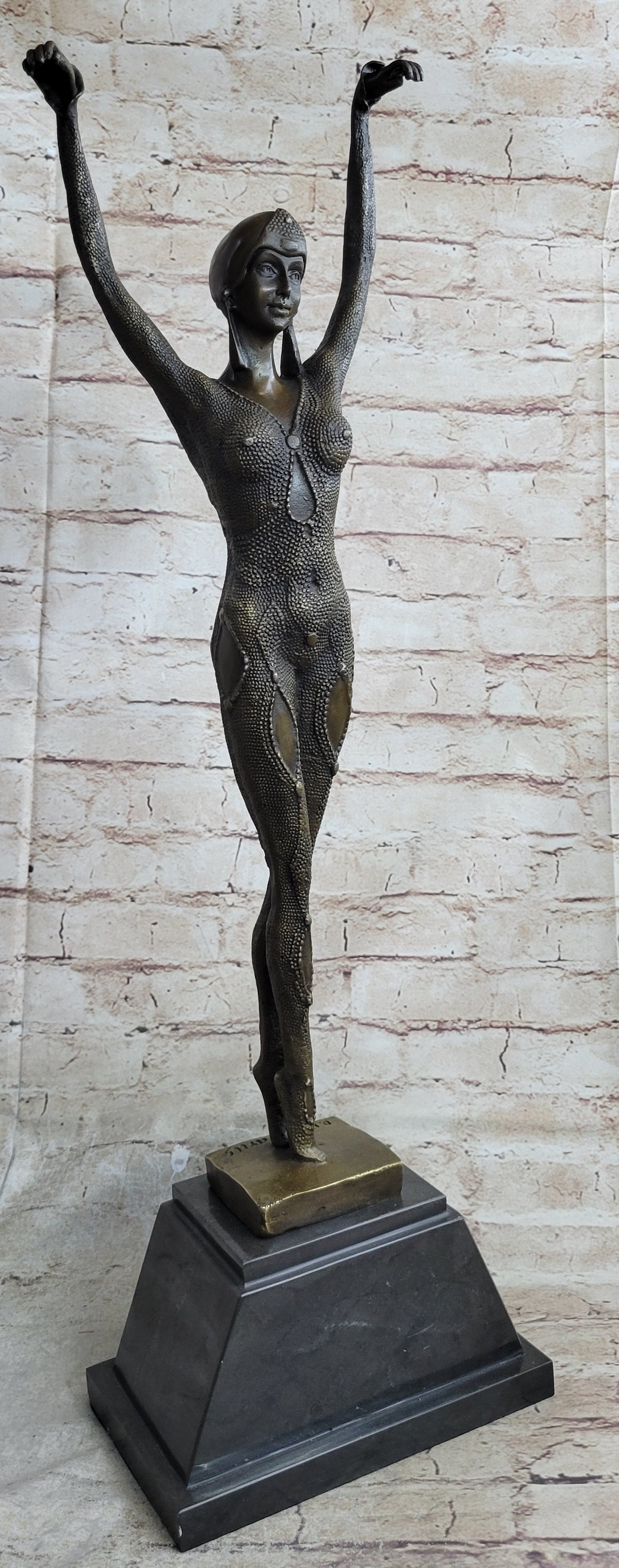 FRENCH STARFISH DANCER BY CHIPARUS BRONZE SCULPTURE HOT CAST MARBLE BA