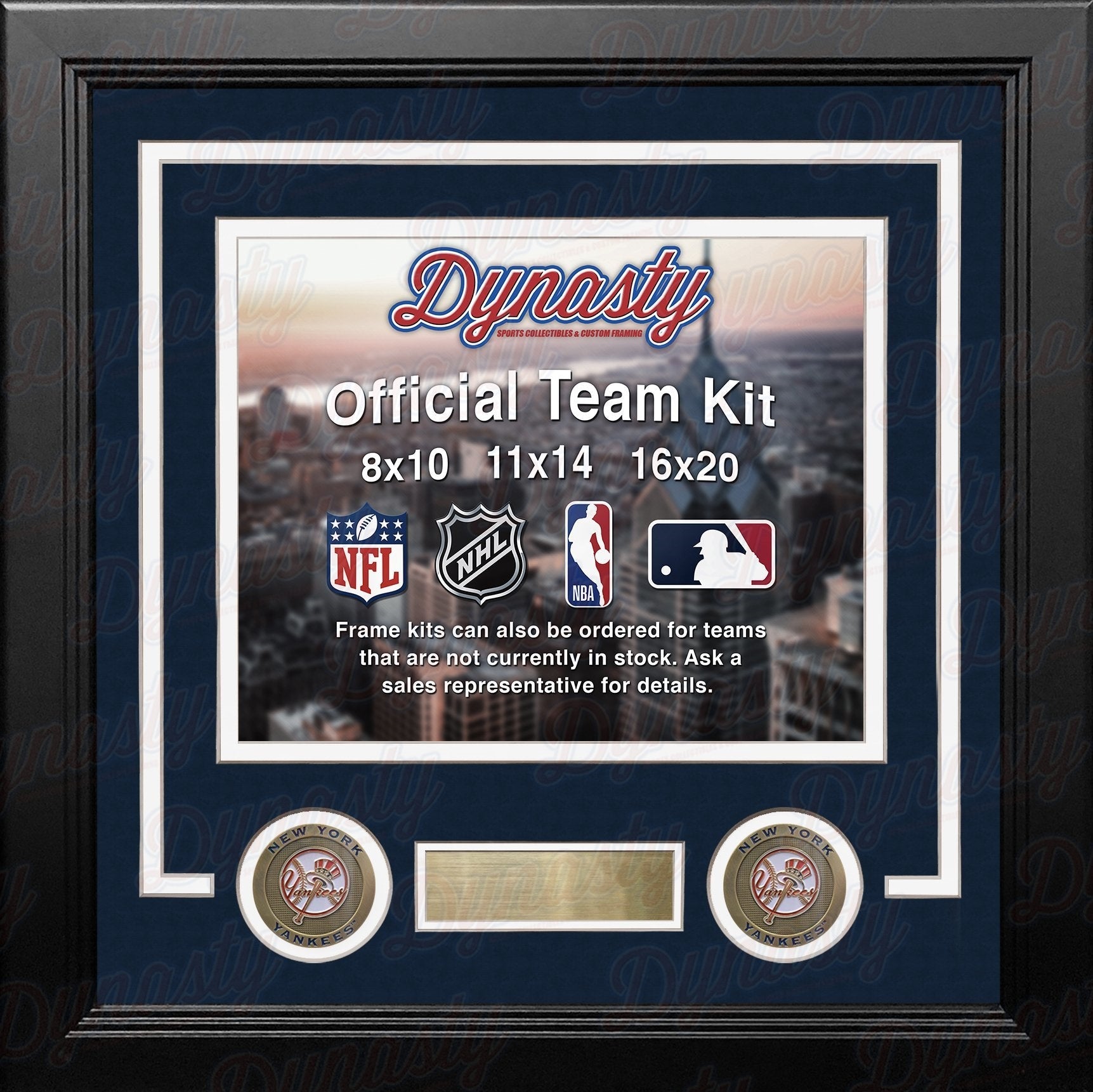 New York Yankees Custom MLB Baseball 8x10 Picture Frame Kit (Multiple