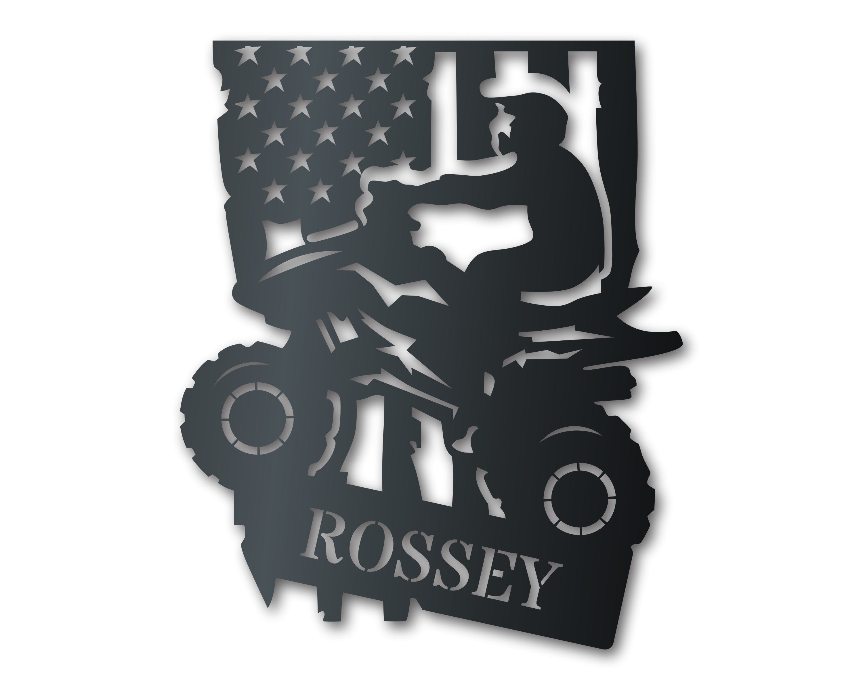 Customizable American Quad Metal Sign | Indoor Outdoor | Up to 46" | O