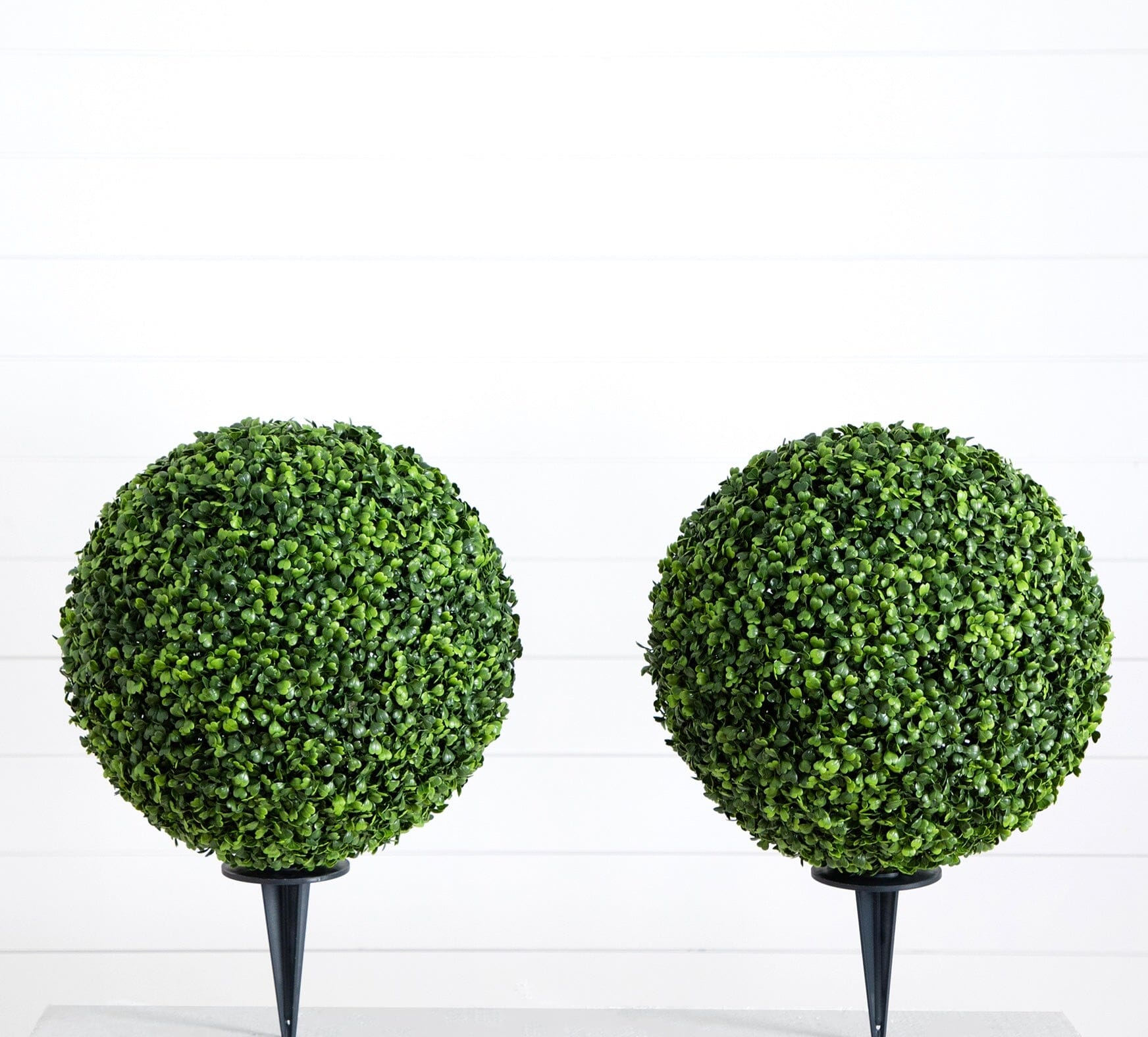14” Artificial Boxwood Ball Topiary with Integrated Ground Stake UV Re