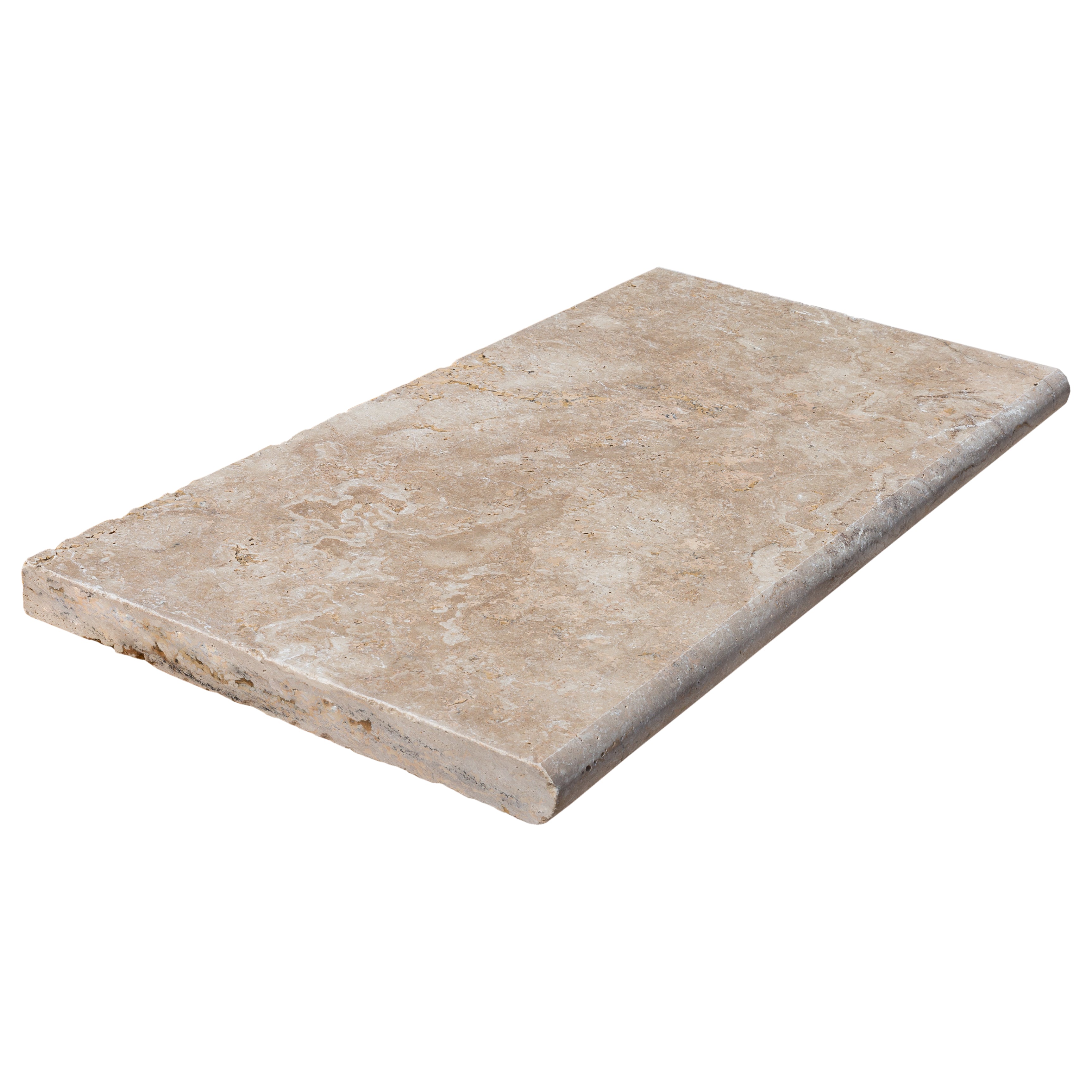 Aspendos Beige 12"x24" Tumbled Travertine Pool Coping