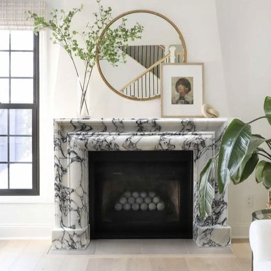 Calacatta Viola Marble Fireplace Mantel (W)8.5" (L)61" (H)52"