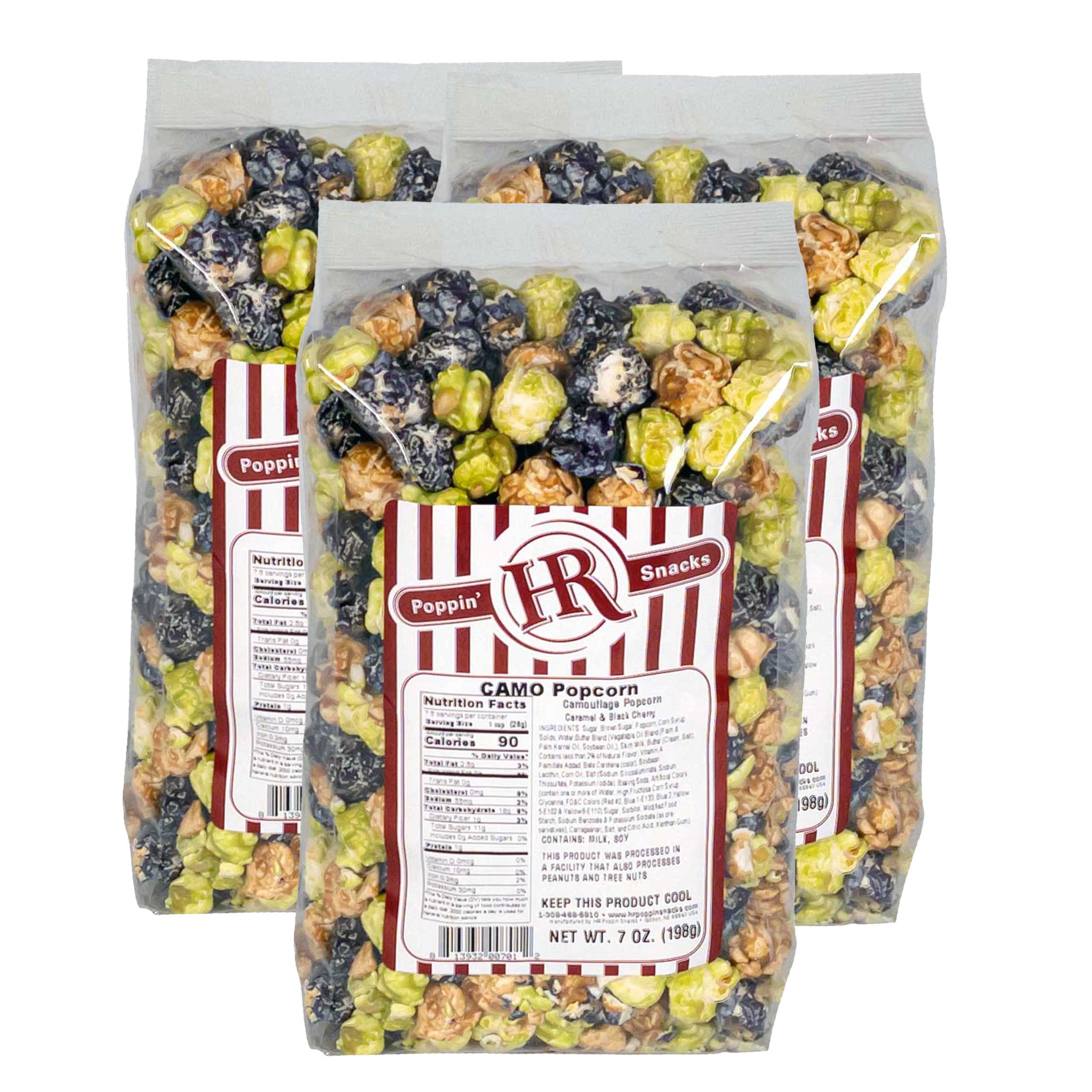Camo Popcorn | Pack of 3 | 8 oz | Pack of 3 | HR Poppin' Snacks