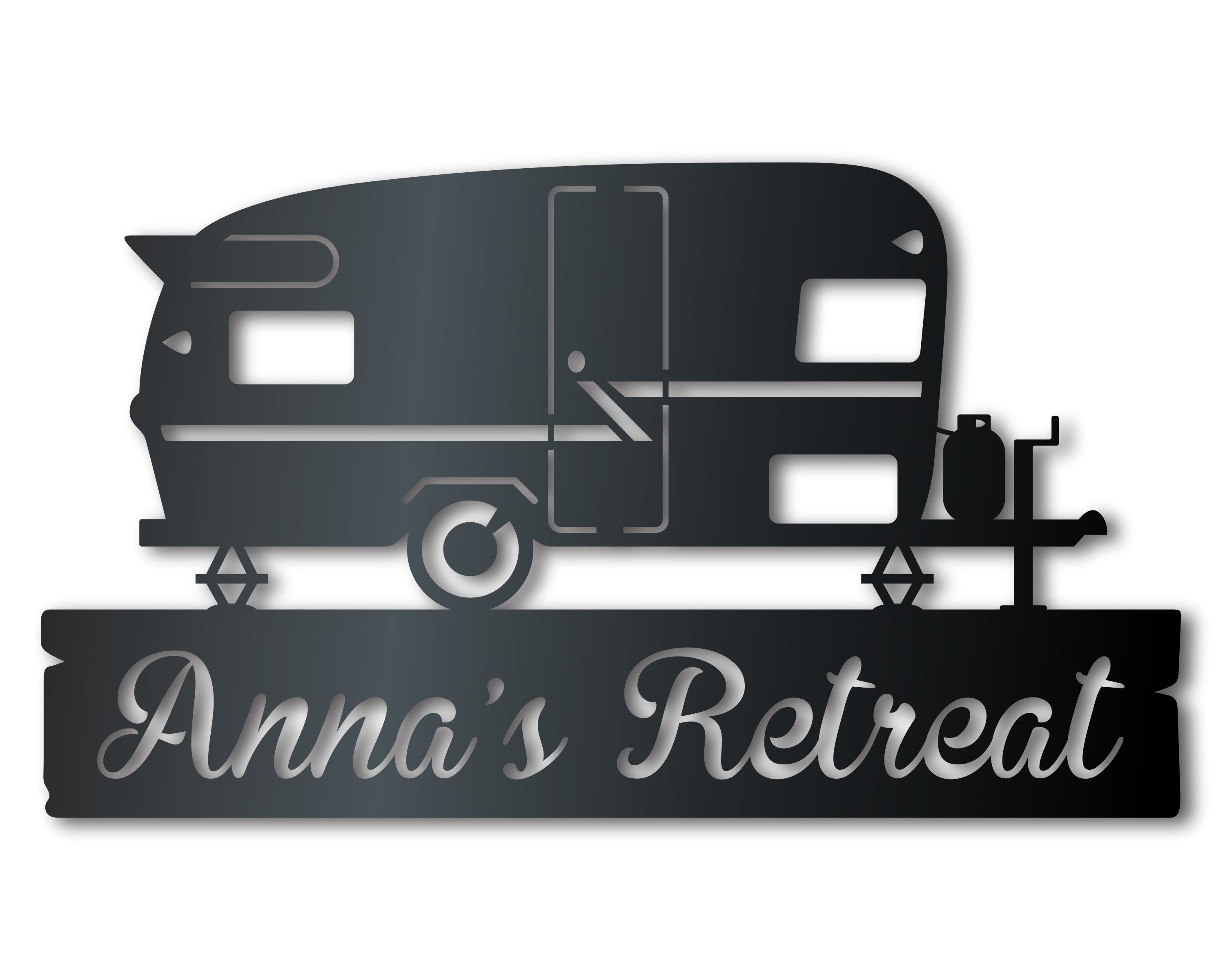 Custom Metal Camper Van Monogram Wall Art | Indoor Outdoor | Up to 46"