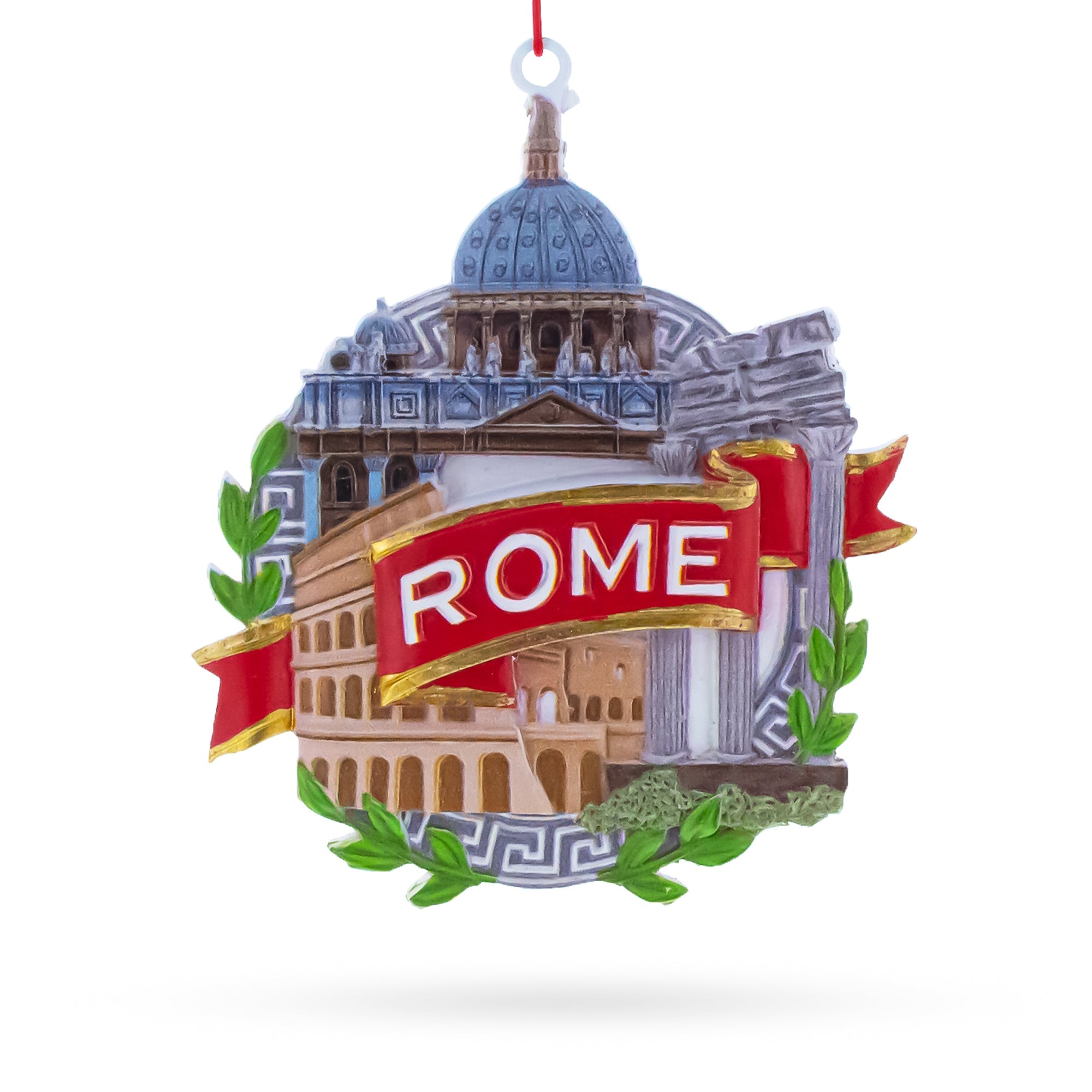 Rome Colosseum and St. Peter's Basilica, Italy Resin Christmas Ornamen