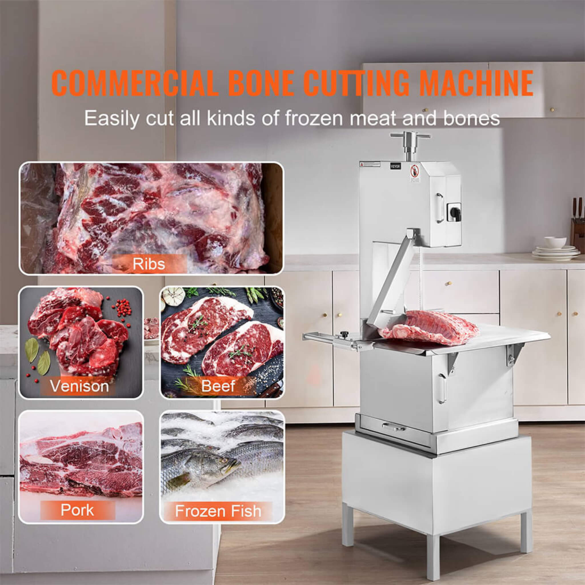 Heavy Duty Commercial Electric Meat Bone Saw Cutting Band Machine With