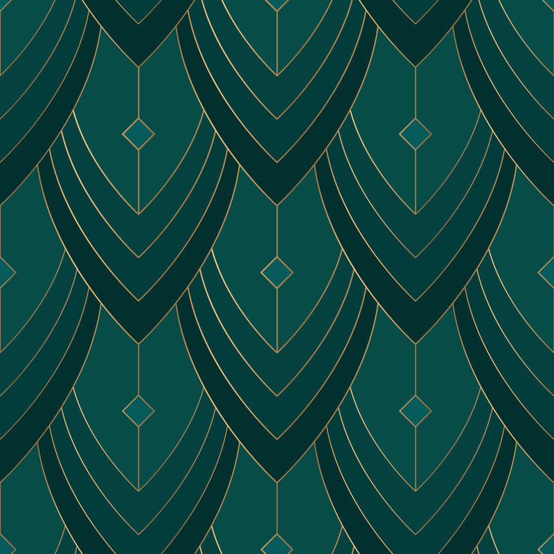 Dark Green Pattern Wallpaper