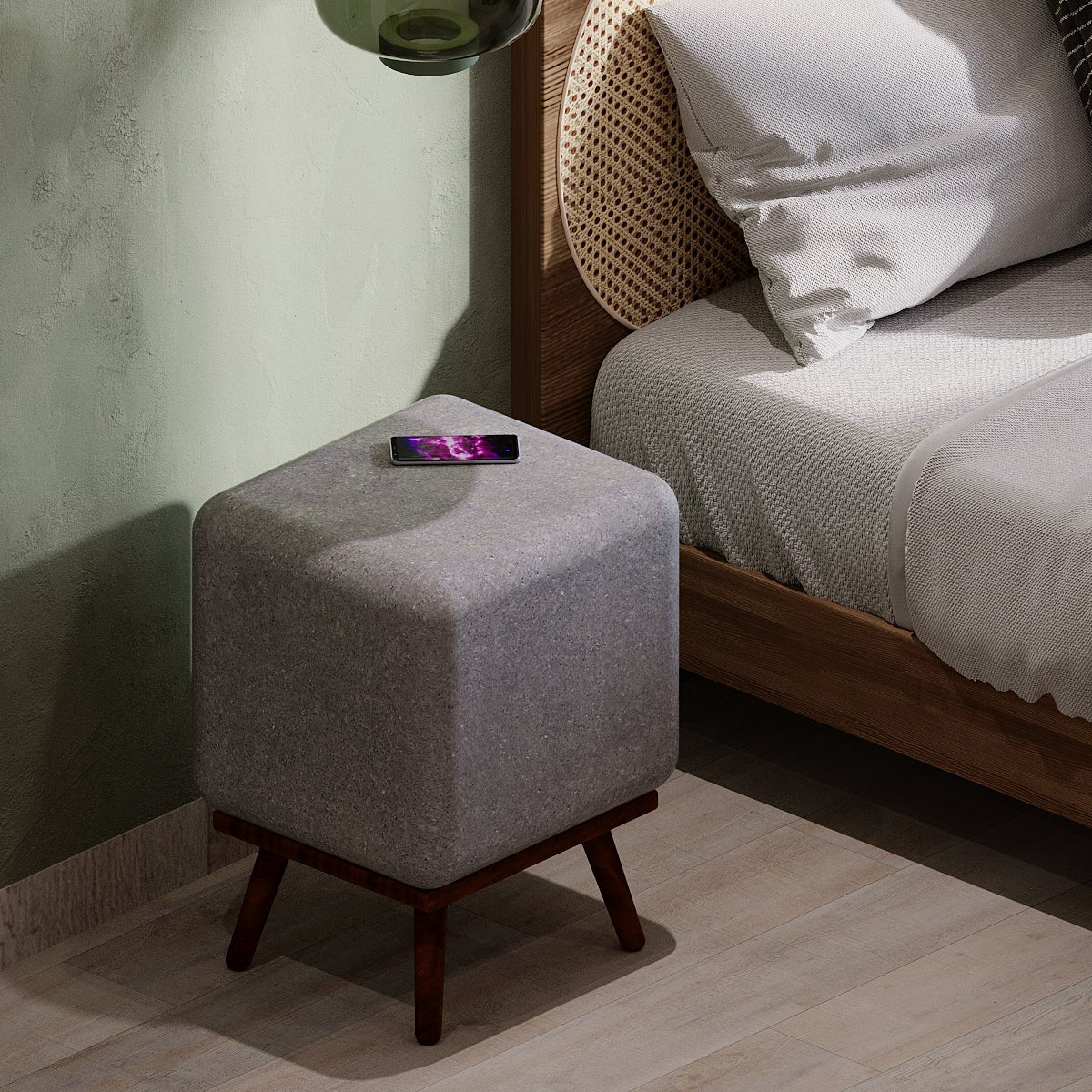 Kalif Terrazzo Lightweight Concrete Hoyer Nightstand