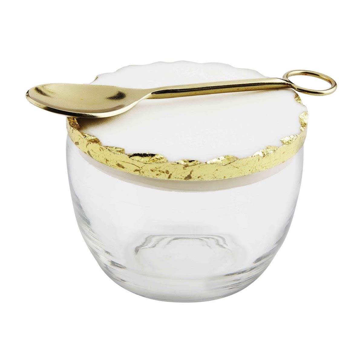 Gold Edge Salt Cellar Set
