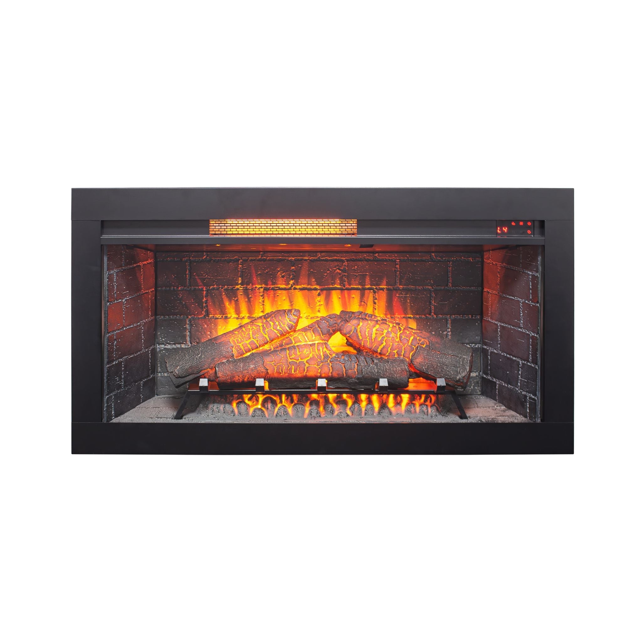 Nuvia 36-Inch Electric Antique Black Touch Panel Infrared Fireplace In