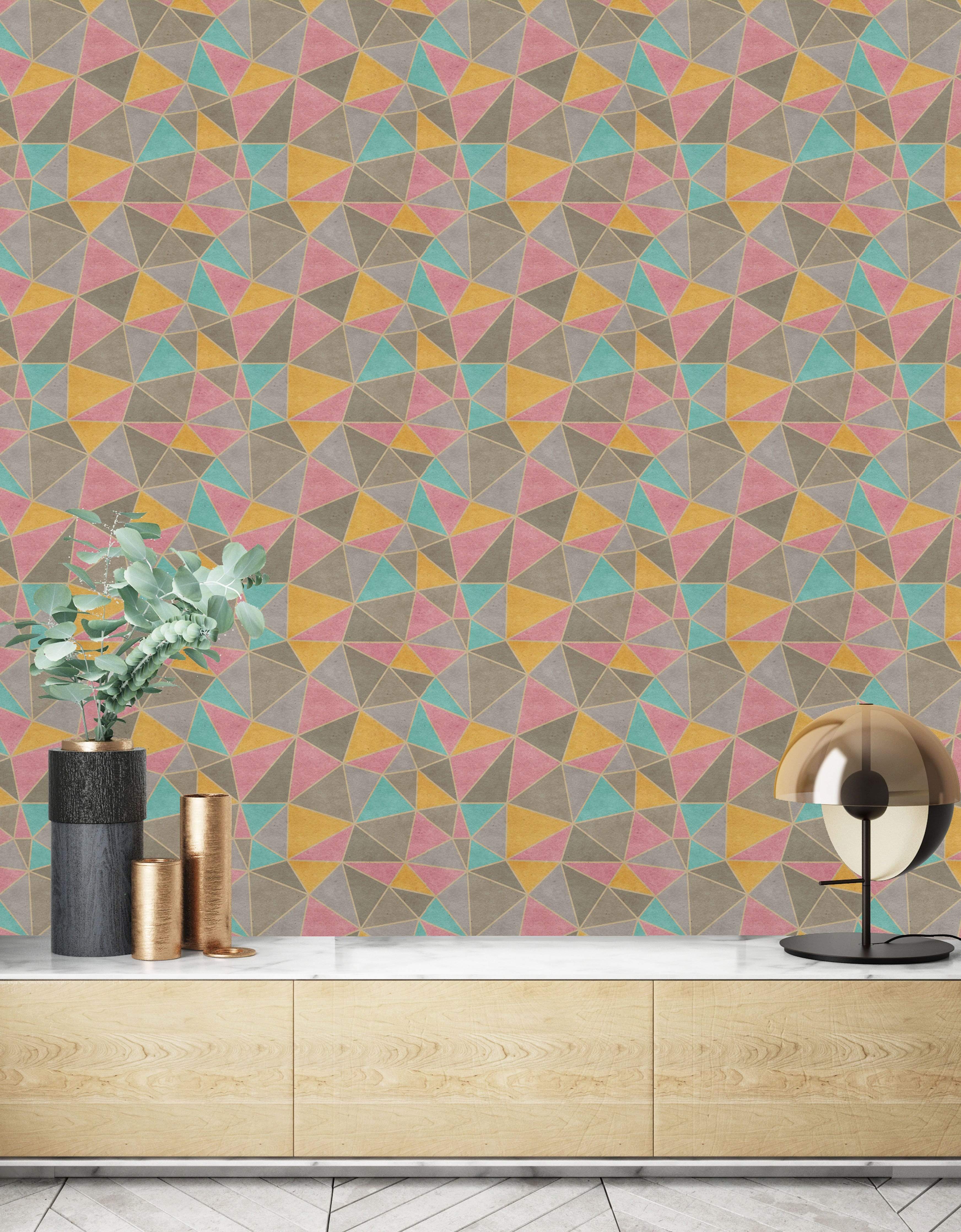 Pastel Triangles Pattern Wallpaper