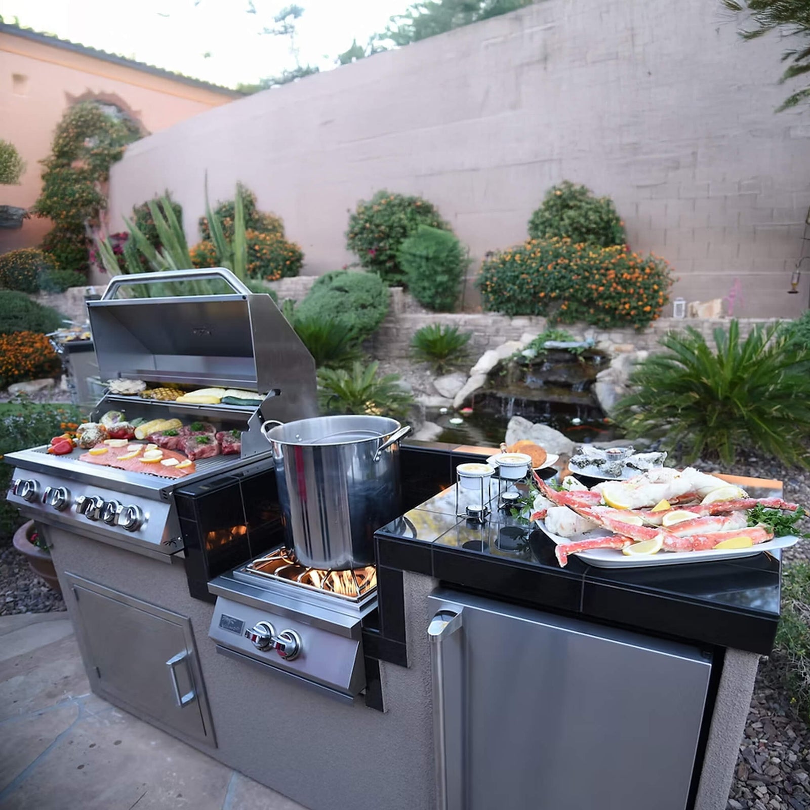 KoKoMo Grills Power Burner 4-Burner 32-Inch Built-In BBQ Grill Island