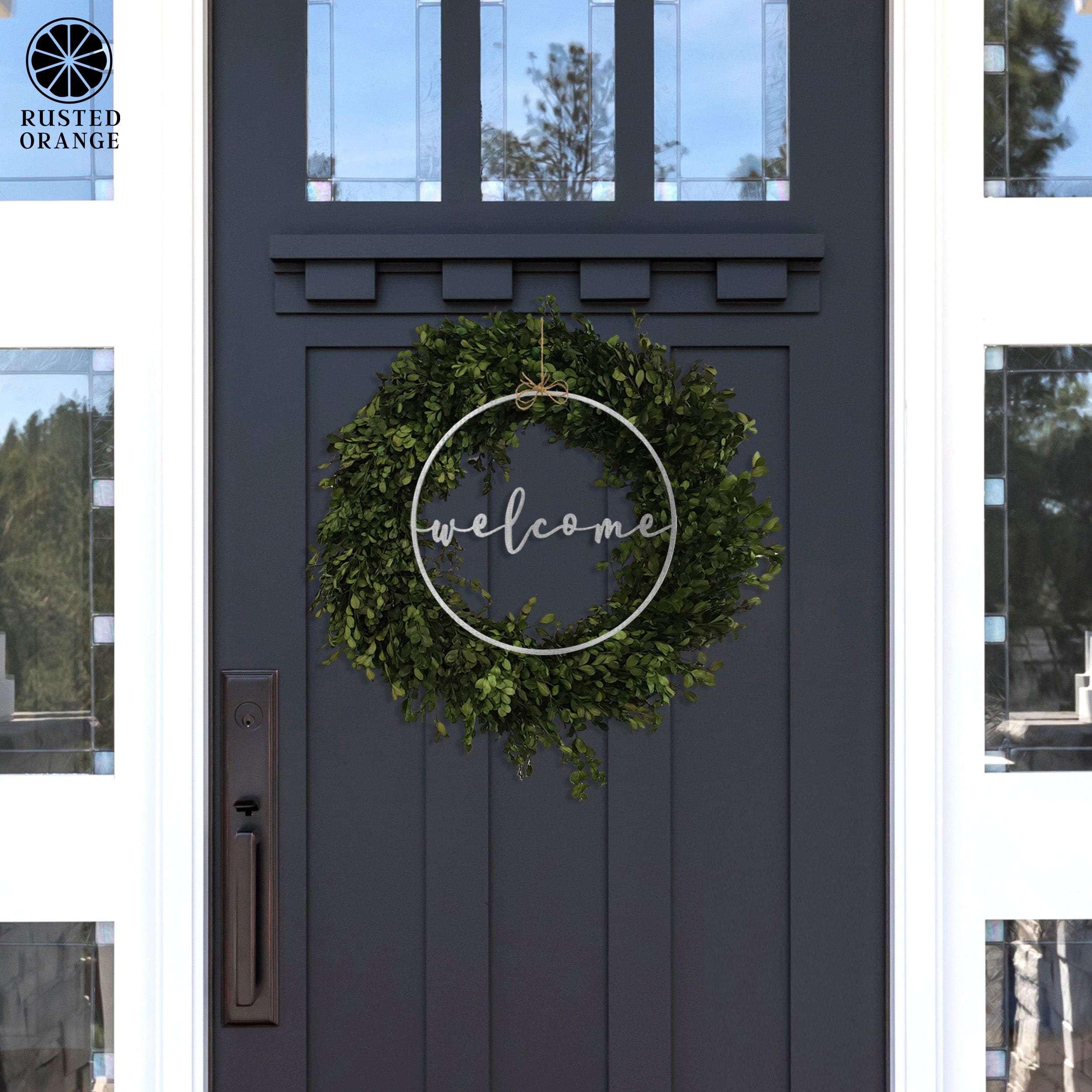 Welcome Circle Greeting - Welcome Home Outdoor Sign for Front Door