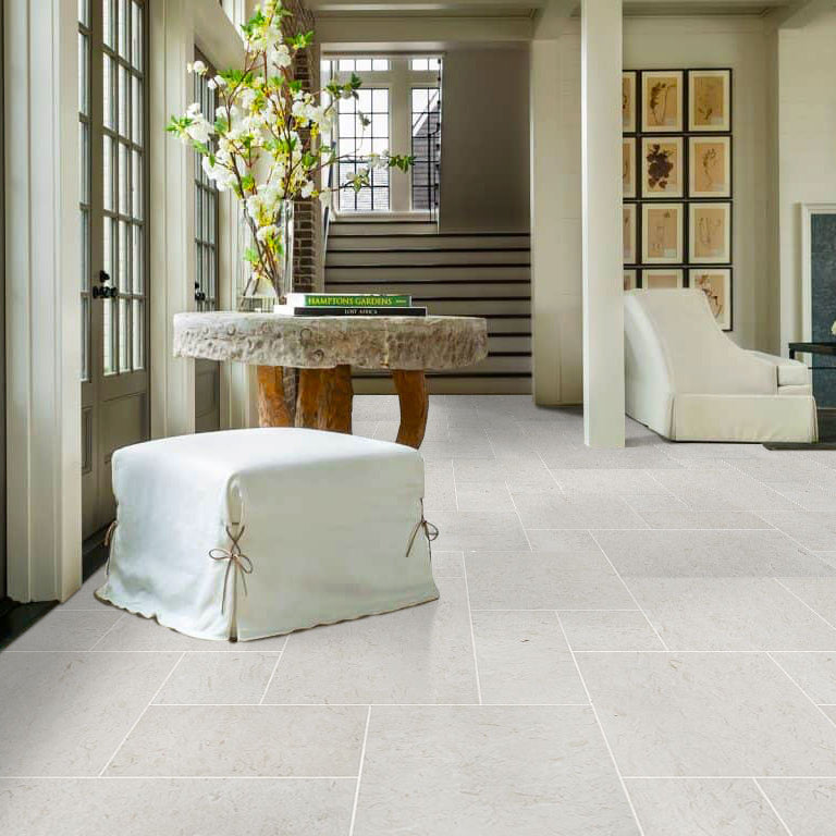 Shell Stone White Fossil Limestone Tiles 4 sized Pattern Tumbled