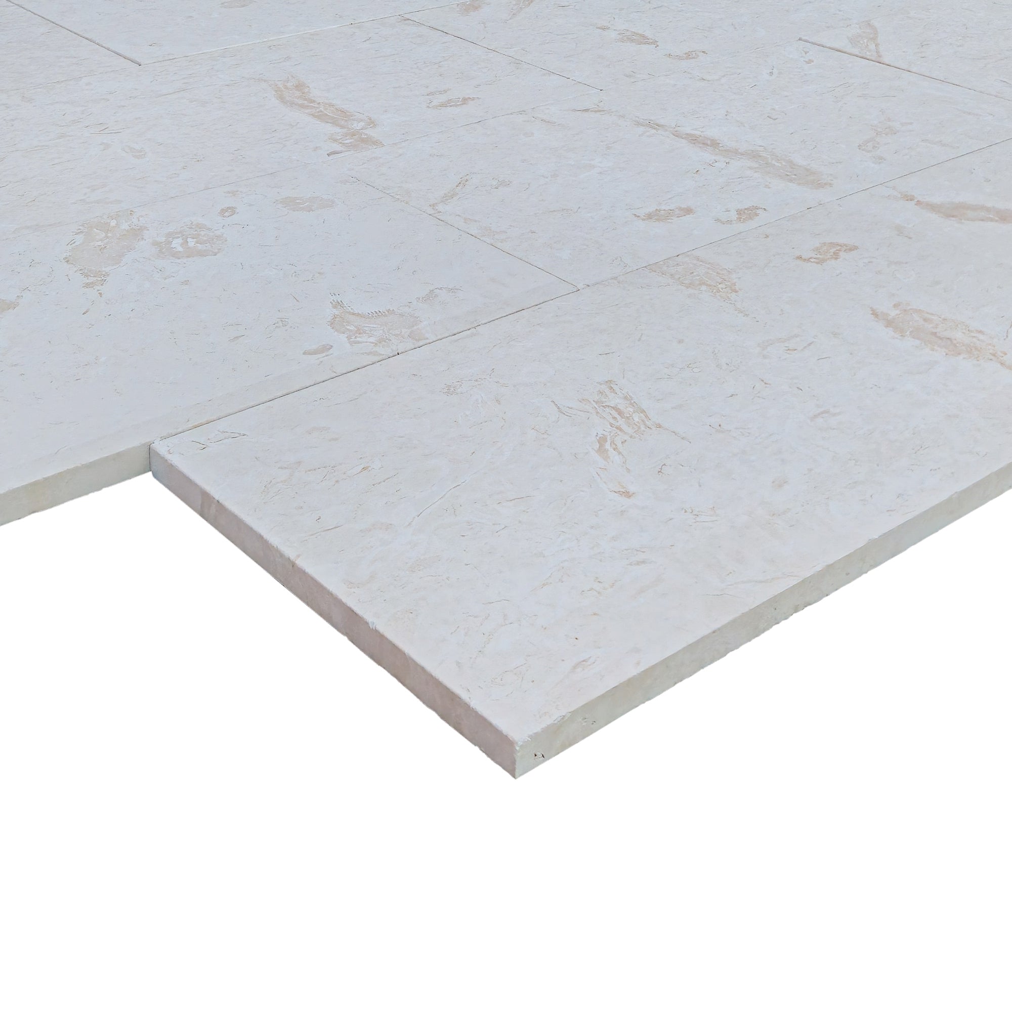 Shell Stone White Limestone Outdoor Tile Tumbled 18"x36"x1 1/4"
