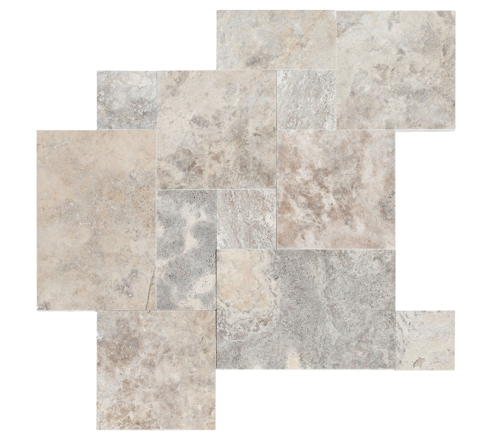 Silver Antique Pattern Travertine Tile
