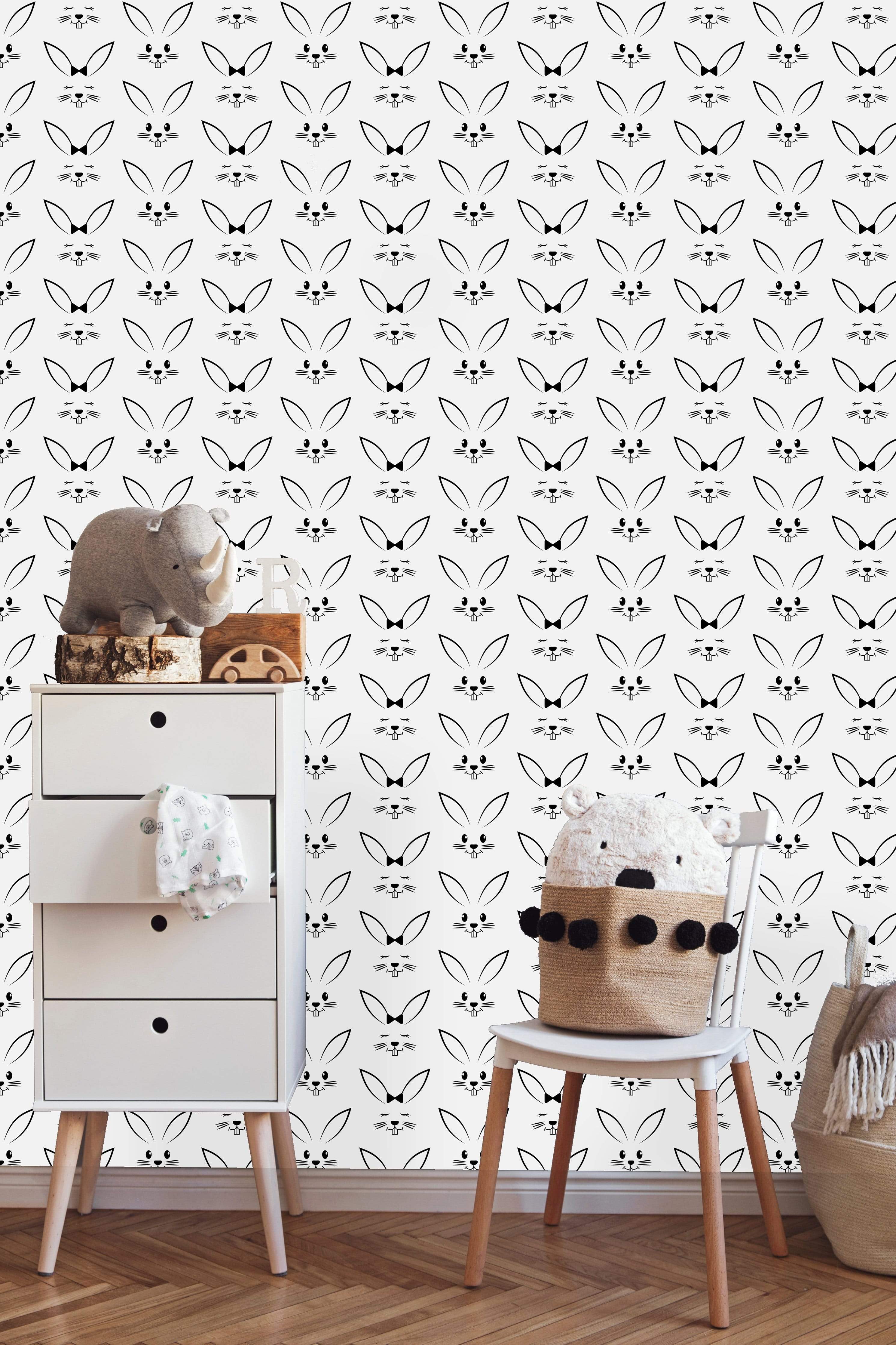 Simple Rabbit Print Wallpaper