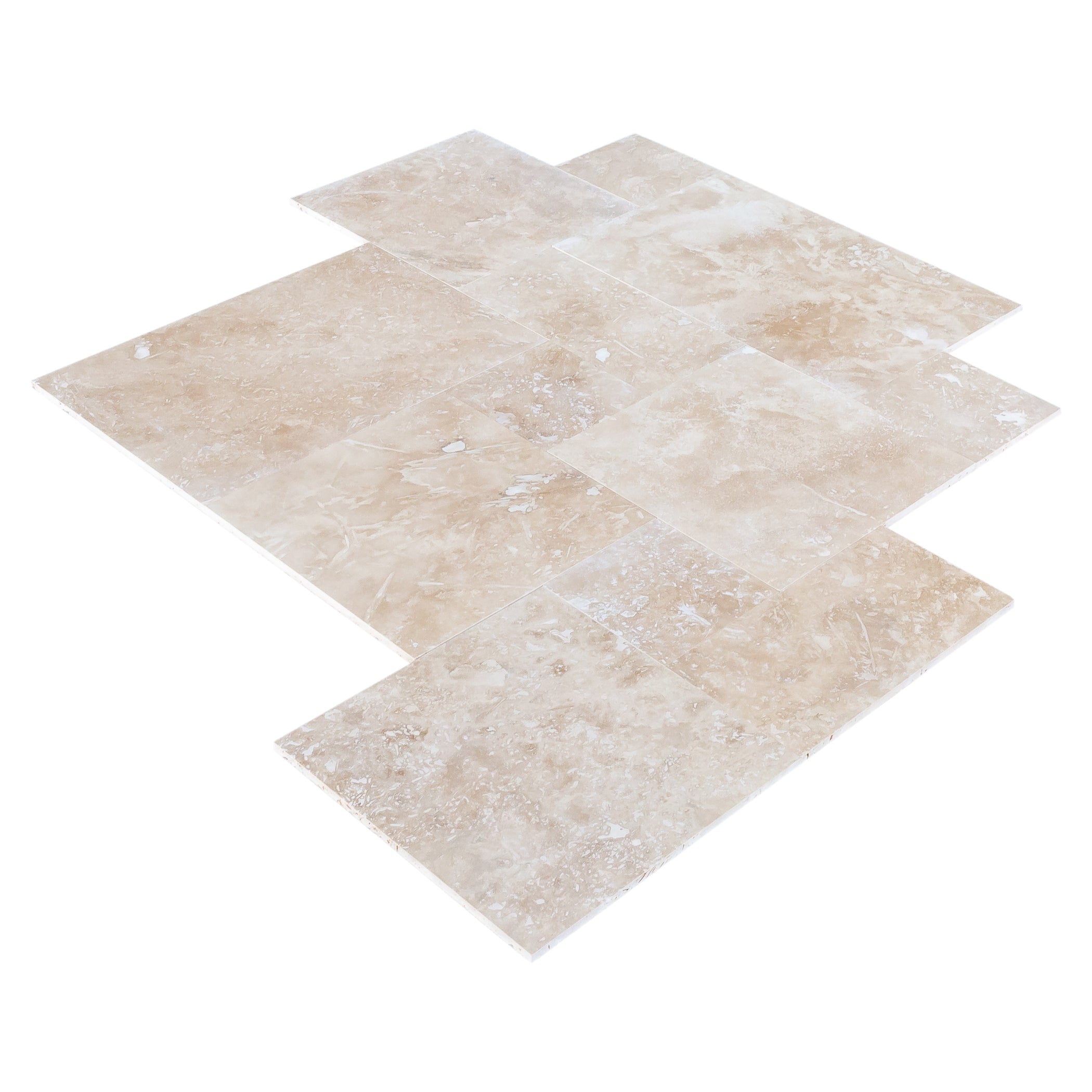 Tuscany Beige Travertine Tiles 4 sized Pattern Honed and Filled