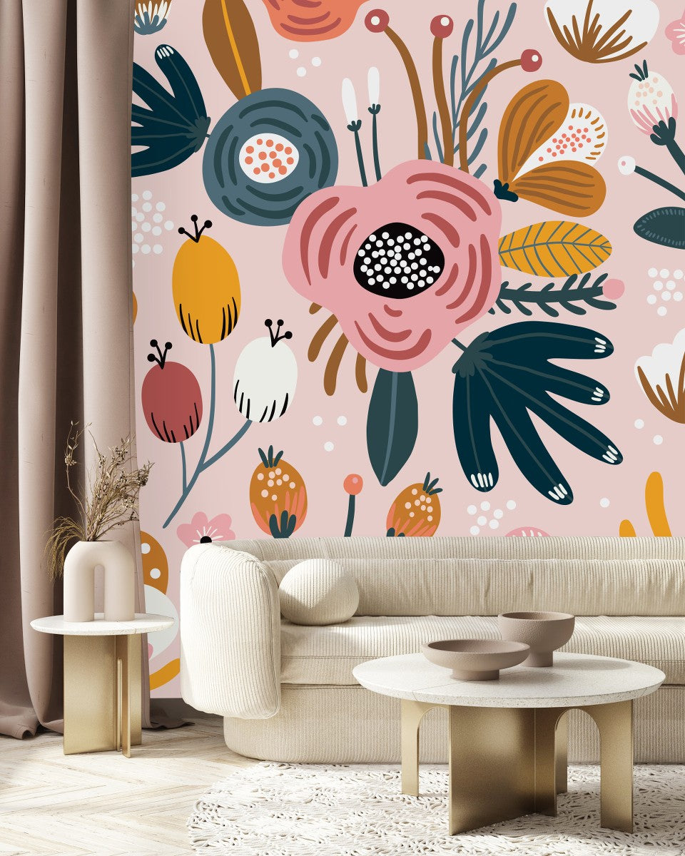 Stylish Pink Floral Wallpaper Chic