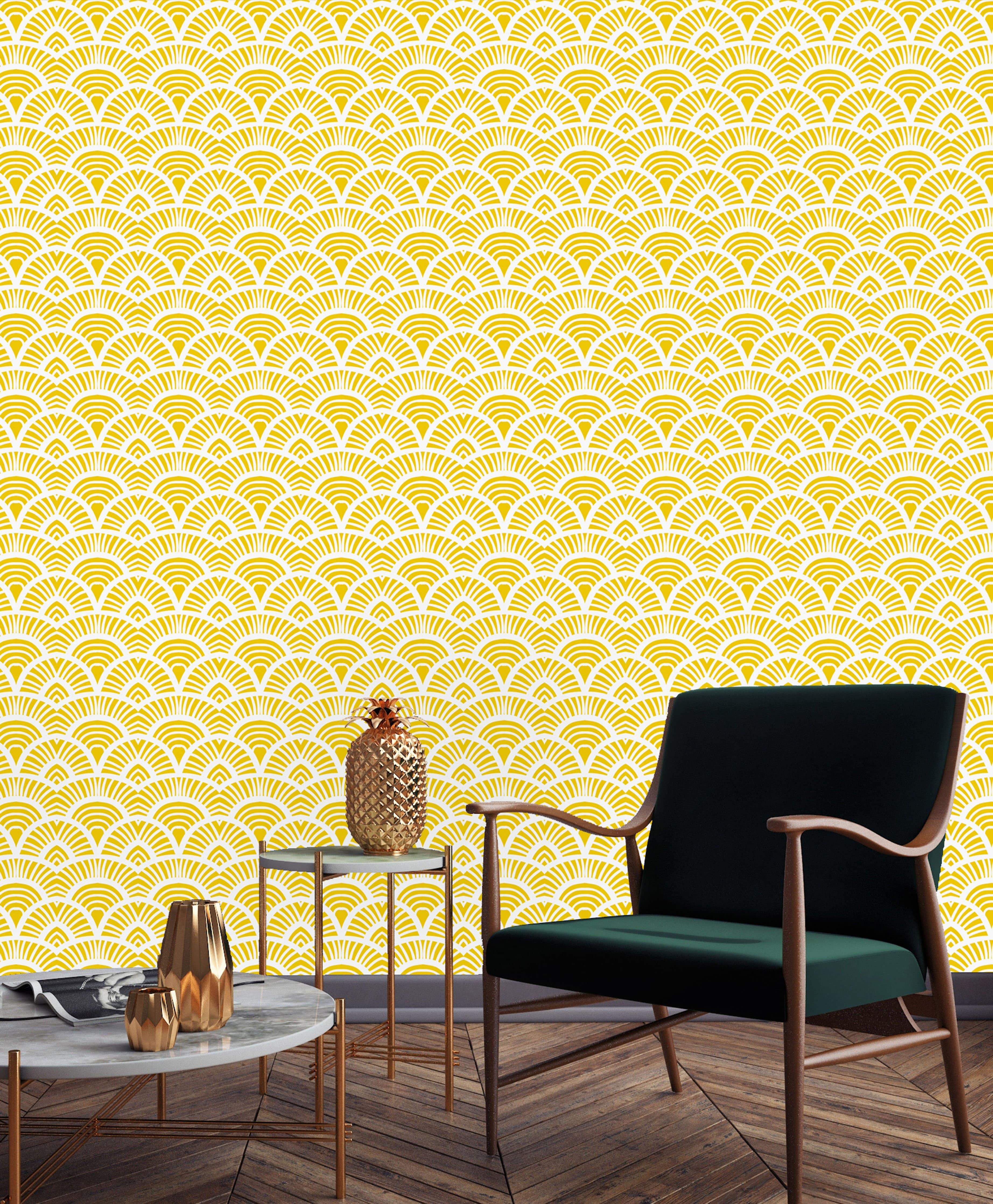 Yellow Scallops Wallpaper