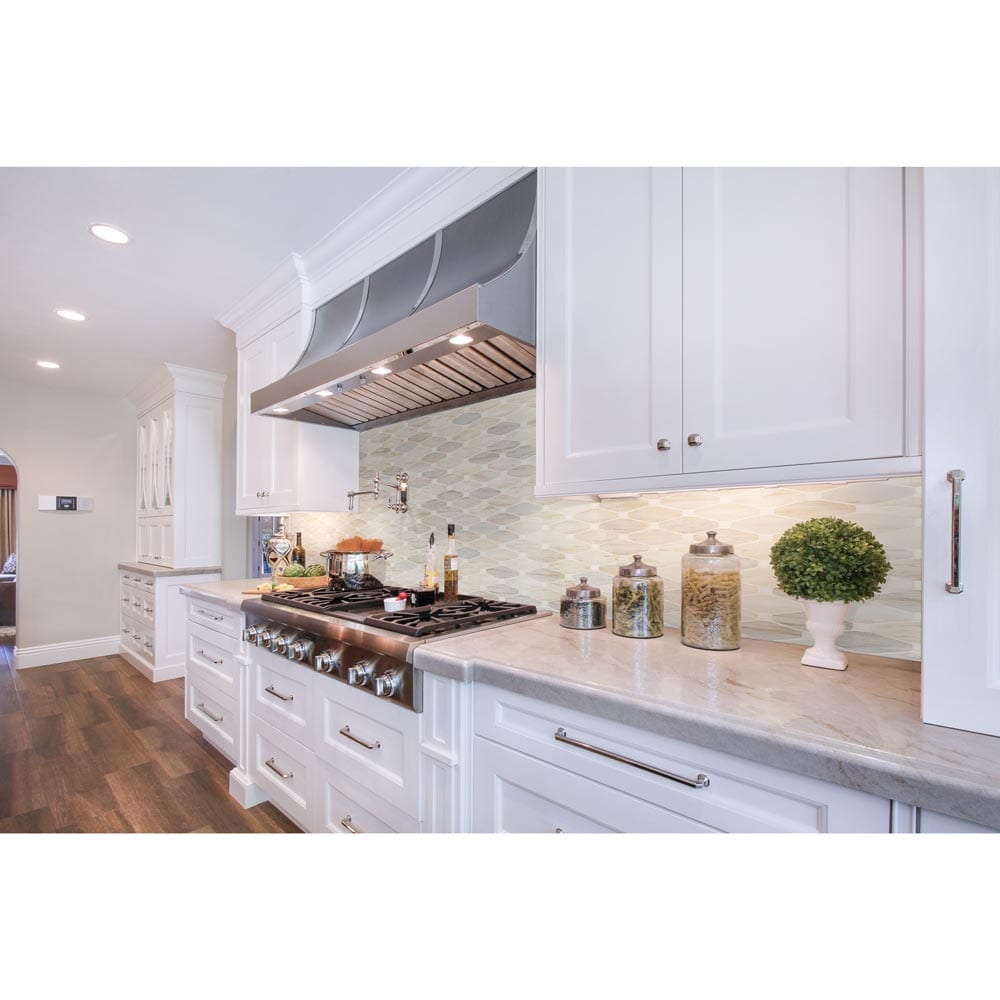 MSI Angora Elongated Octagon Polished Marble Mesh-Mounted Mosaic Tile ...