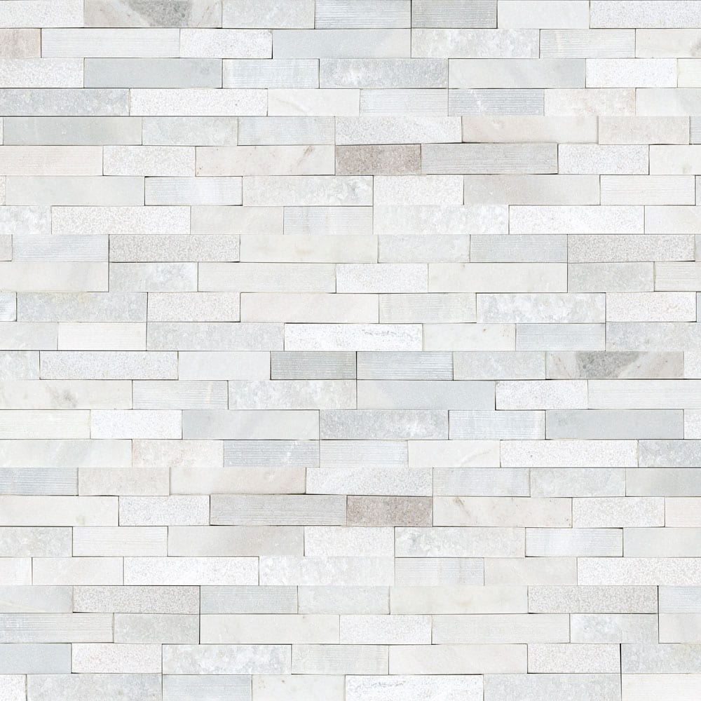 Rockmount Arctic White Ledger Panel Multi Finish Marble Wall Tile ...